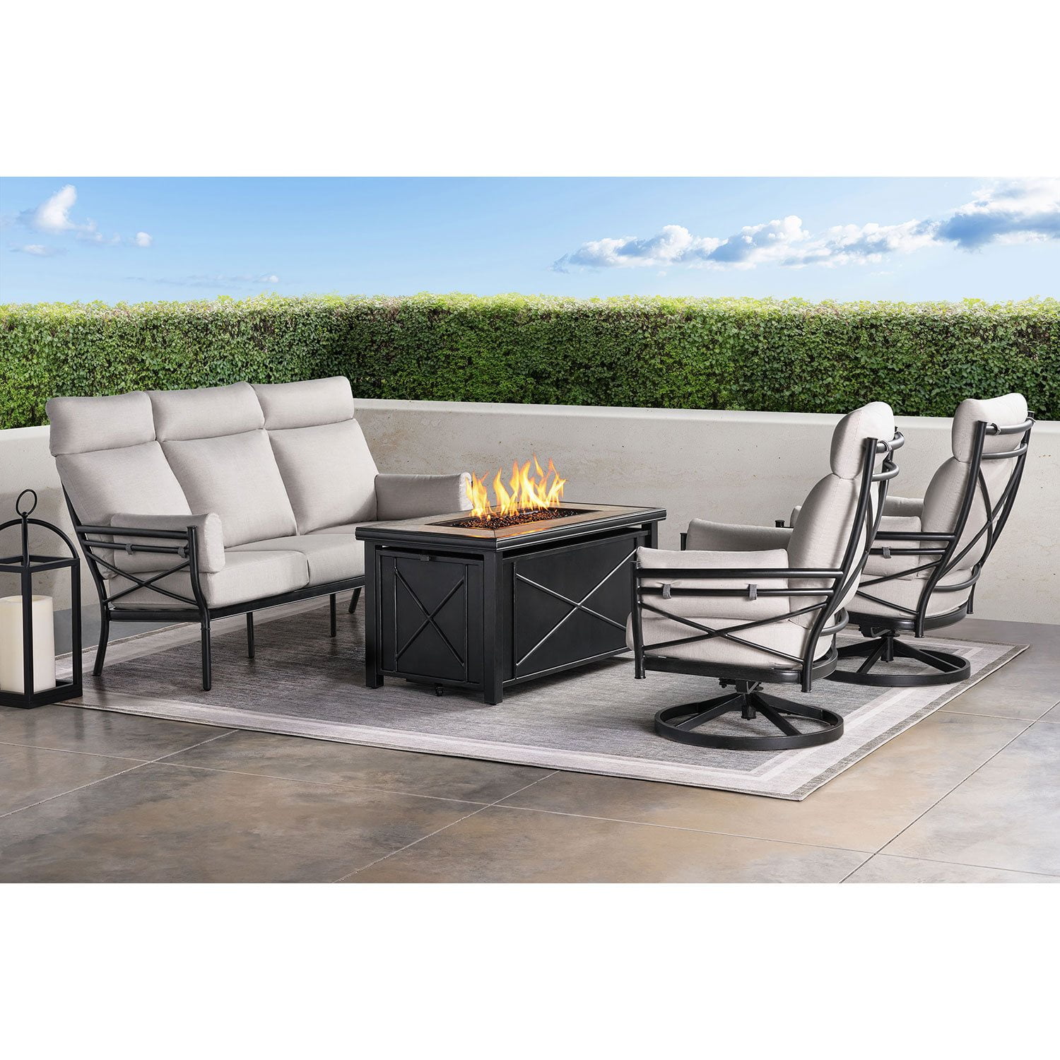 Member's Mark Avalon Fire Seating Set with Sunbrella Fabric, 4pc ...