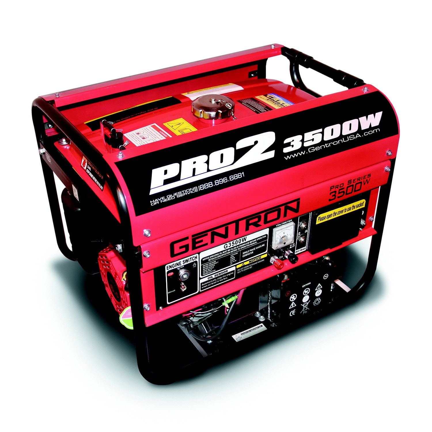 Gentron 3,500 Watt Portable Gas Generator with Electric Start ...