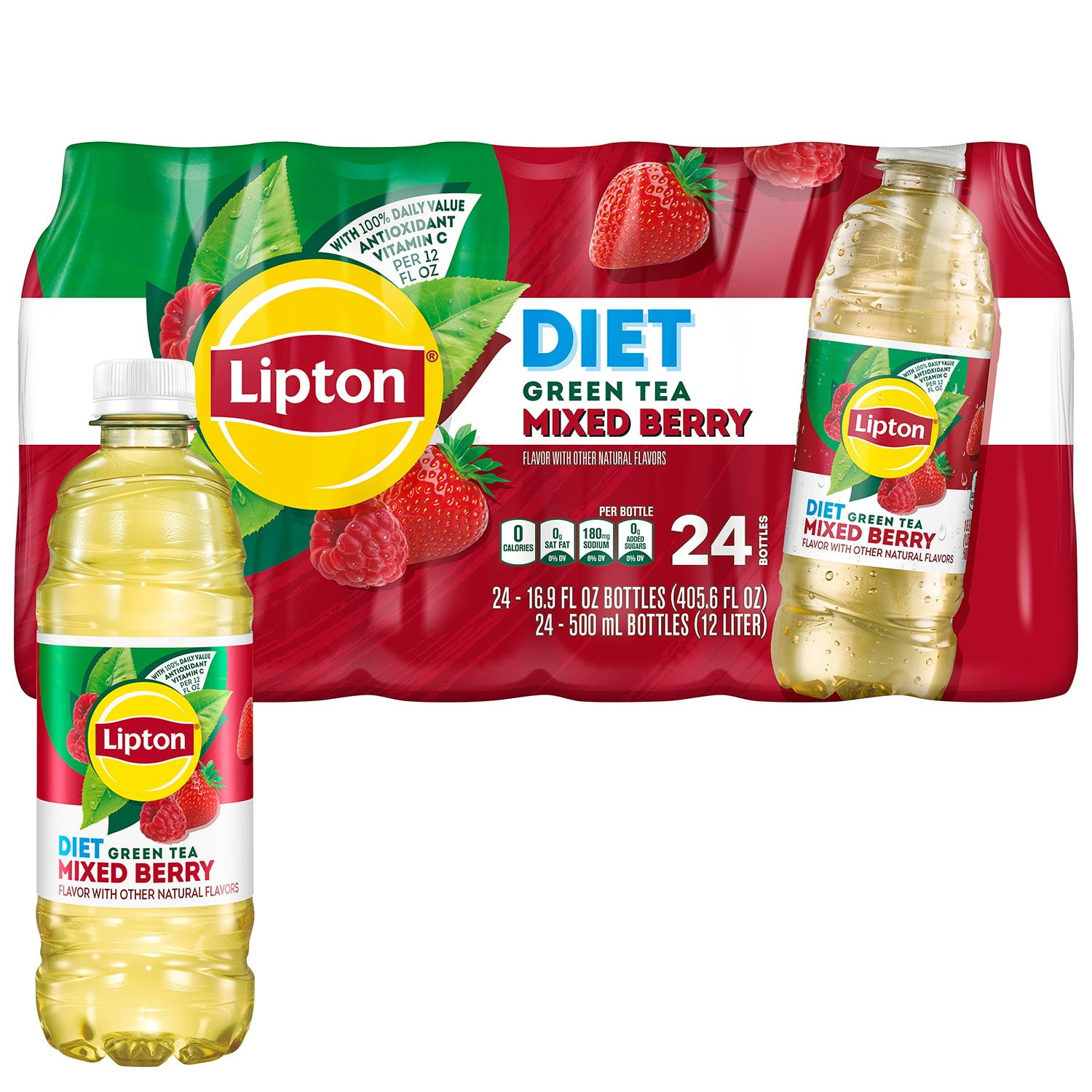 Lipton Diet Green Tea Mixed Berry 16.9 oz., 24 pk. - Samsclub.com