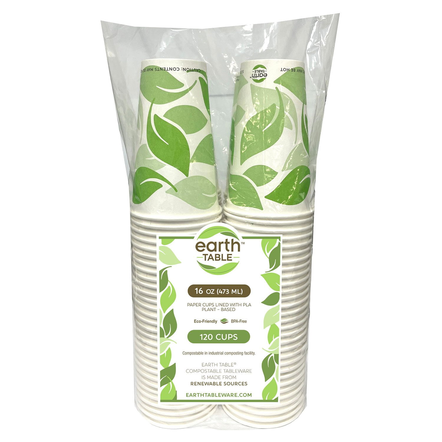 Earth Table Compostable Paper Cups 16 fl. oz., 120 ct. - Samsclub.com