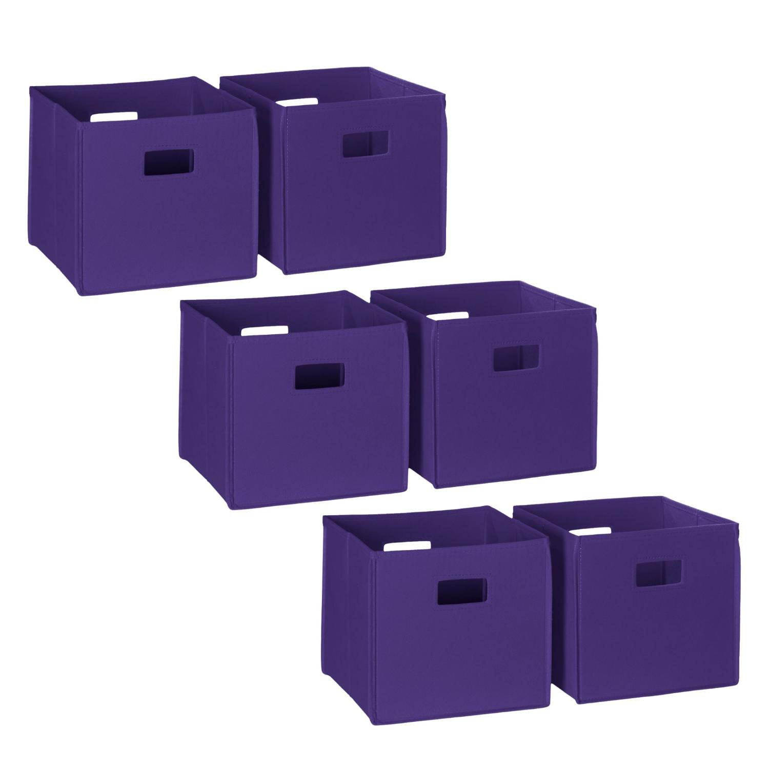 RiverRidge Folding Bins Cube Storage Cubbies, Set of 6 Playroom ...
