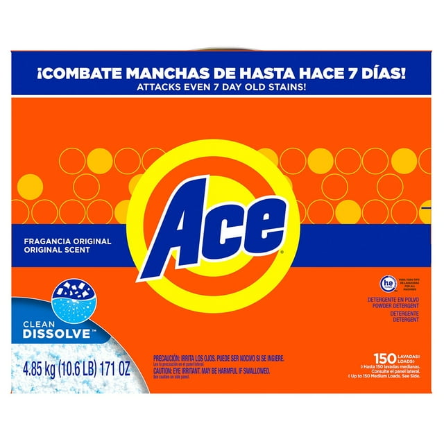 Ace Powder Laundry Detergent, Original, 150 Loads, 171 oz - Samsclub.com