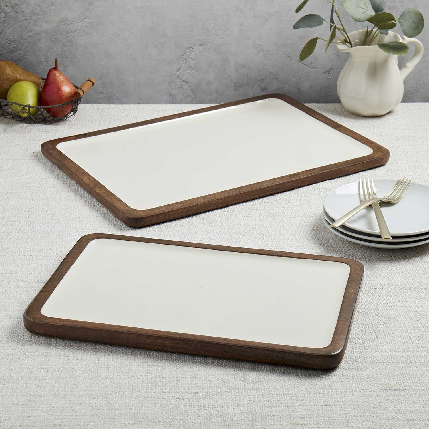 Member's Mark Set of 2 Mango Wood Rectangular Serving Trays - Samsclub.com