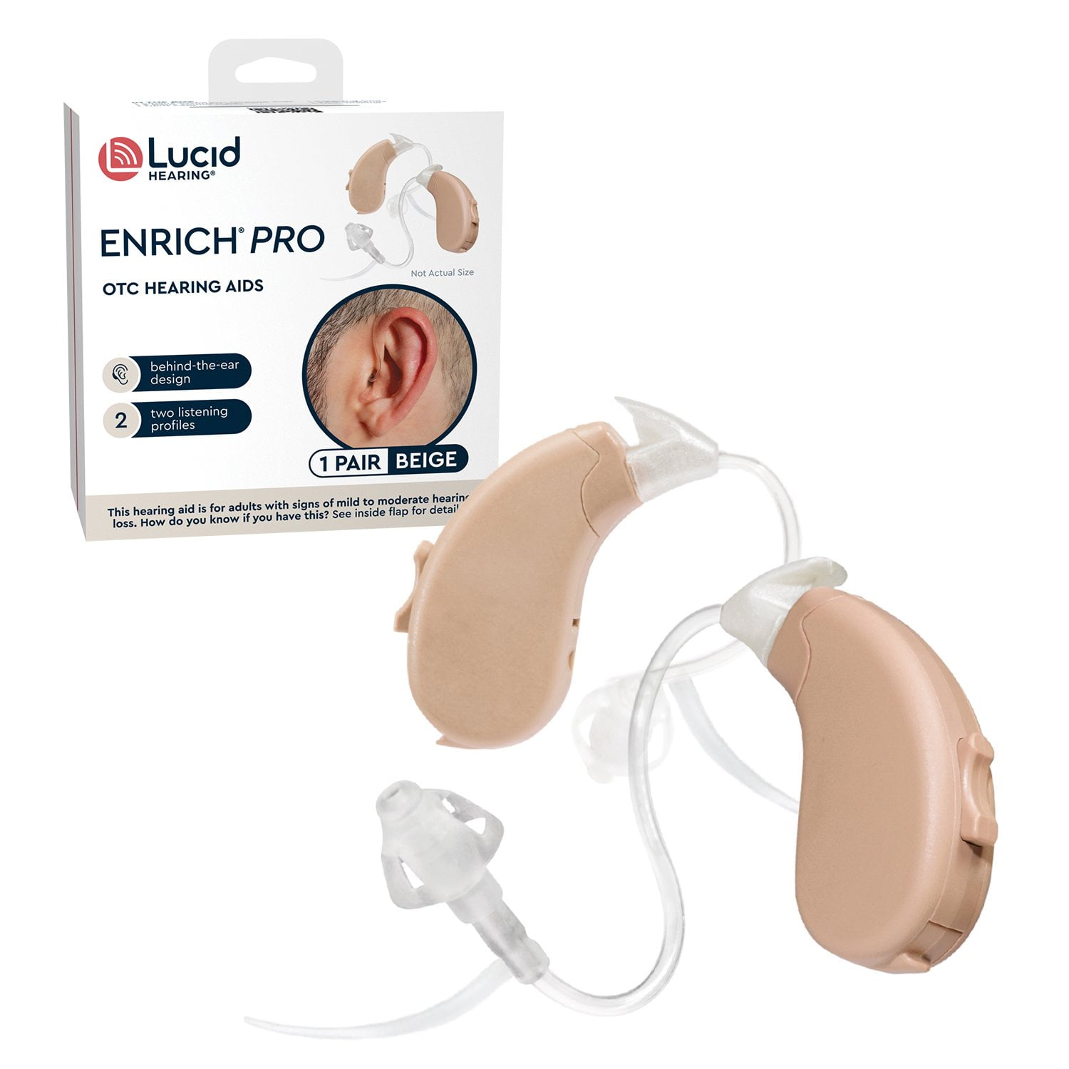 Lucid Hearing OTC Enrich Pro Behind-the-Ear Hearing Aids - Samsclub.com