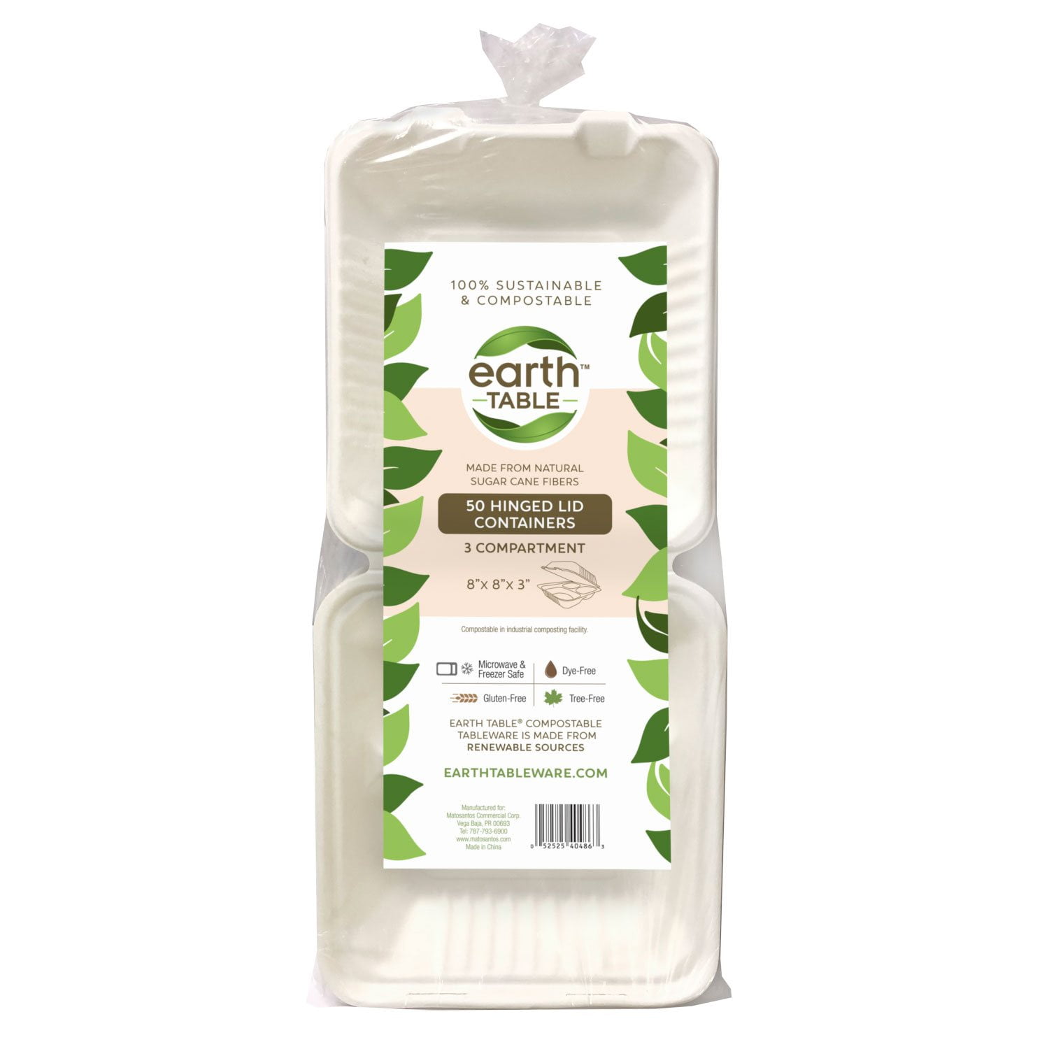 Earth Table Compostable Standard Paper Take-Out Container, 3 ...