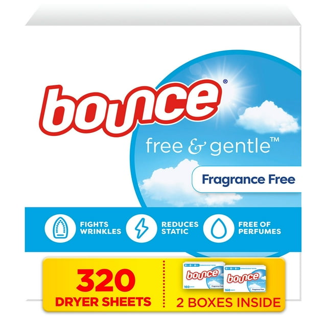 Bounce Free & Gentle Dryer Sheets, Unscented, 320 ct. - Samsclub.com