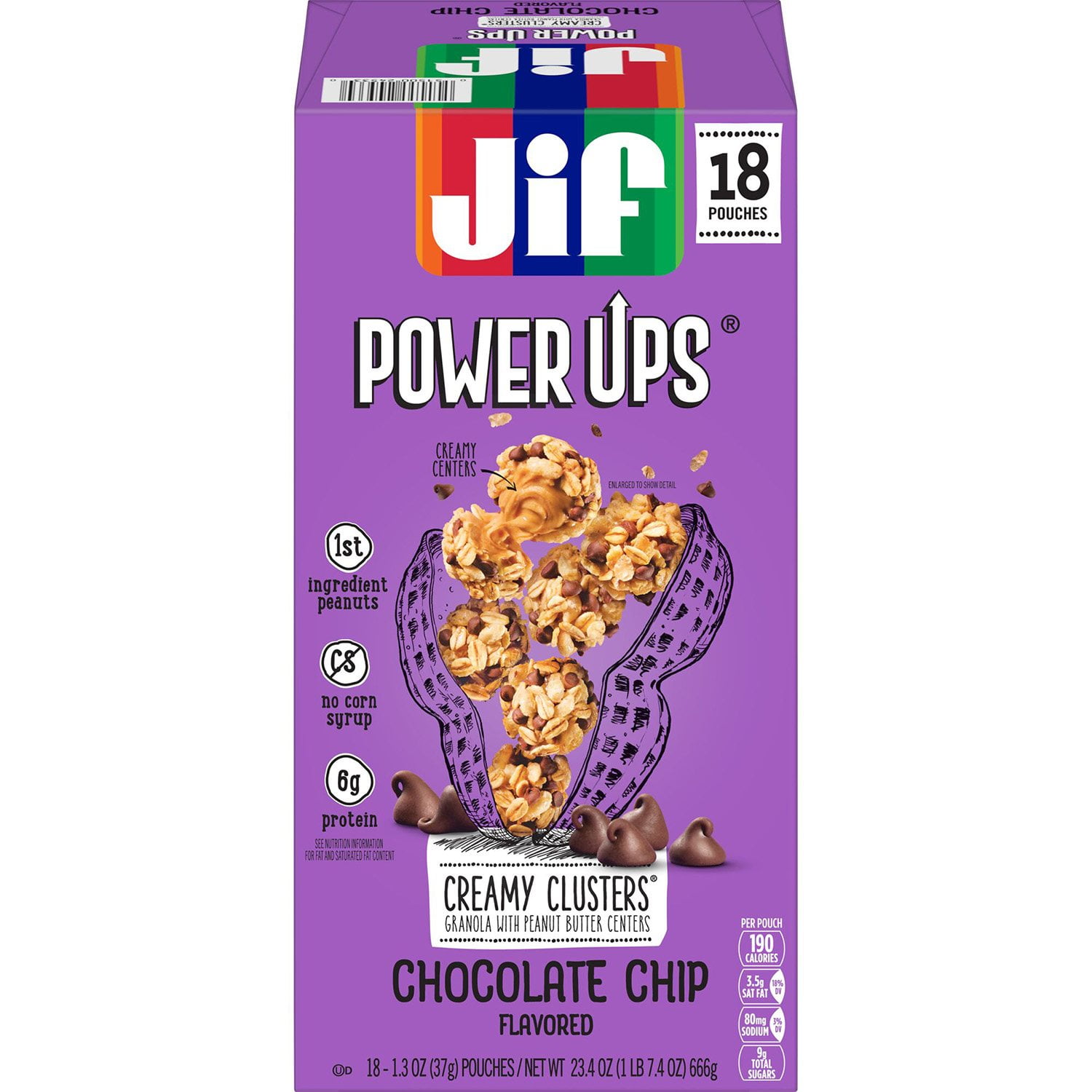 Jif Power Ups Granola Clusters, Chocolate Chip (18 pk.) - Samsclub.com