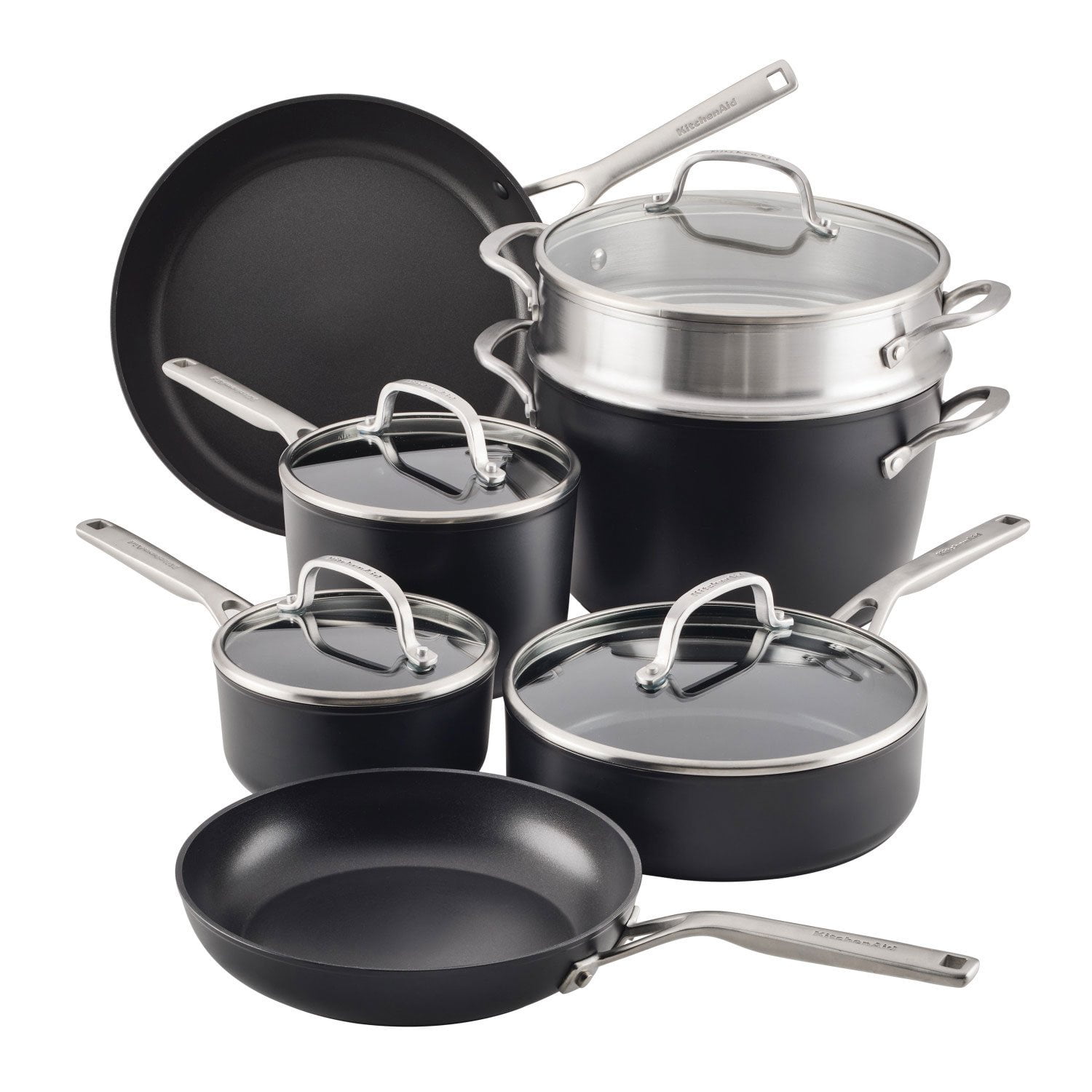 KitchenAid 11- Piece Hard Anodized Induction Nonstick Cookware Set ...