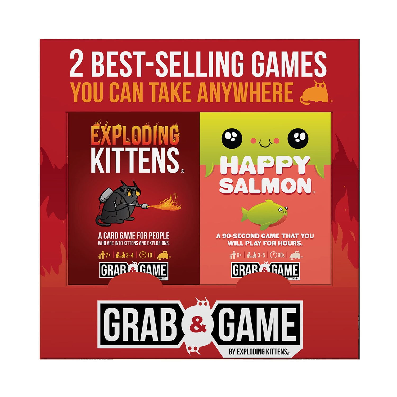 Exploding Kittens® & Happy Salmon® Grab & Game Edition Card Games ...