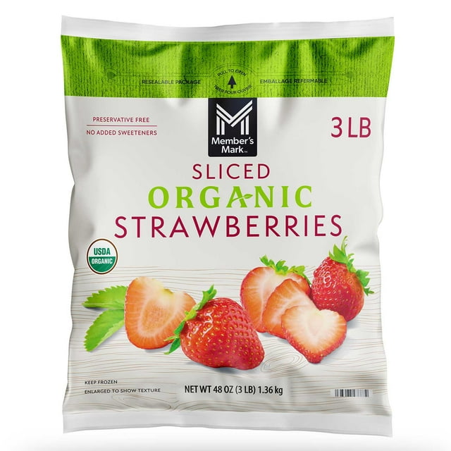 Members Mark Organic Sliced Strawberries, Frozen, 3 lbs. - Samsclub.com