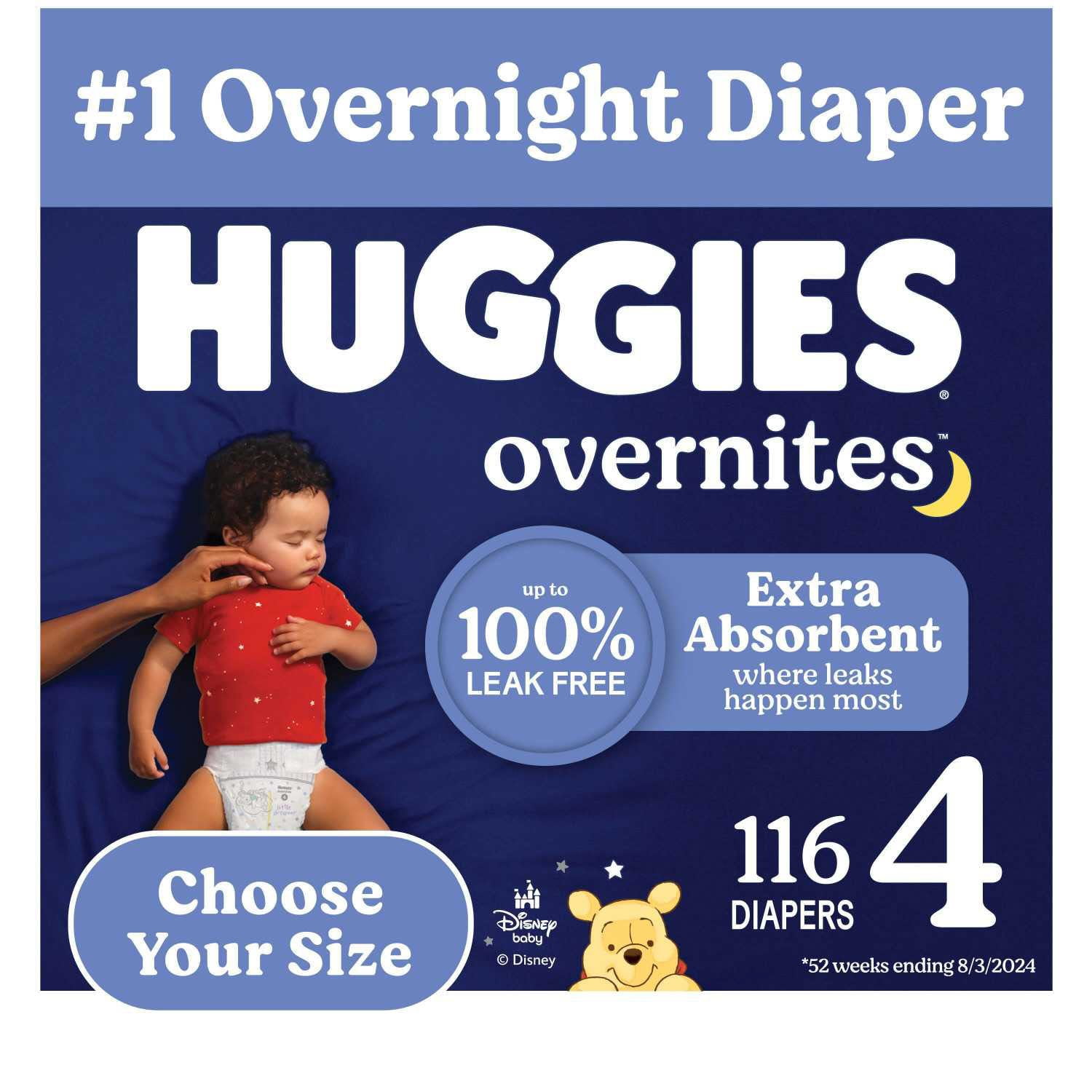 Huggies Overnites Nighttime Baby Diapers, Sizes 3-7 - Samsclub.com