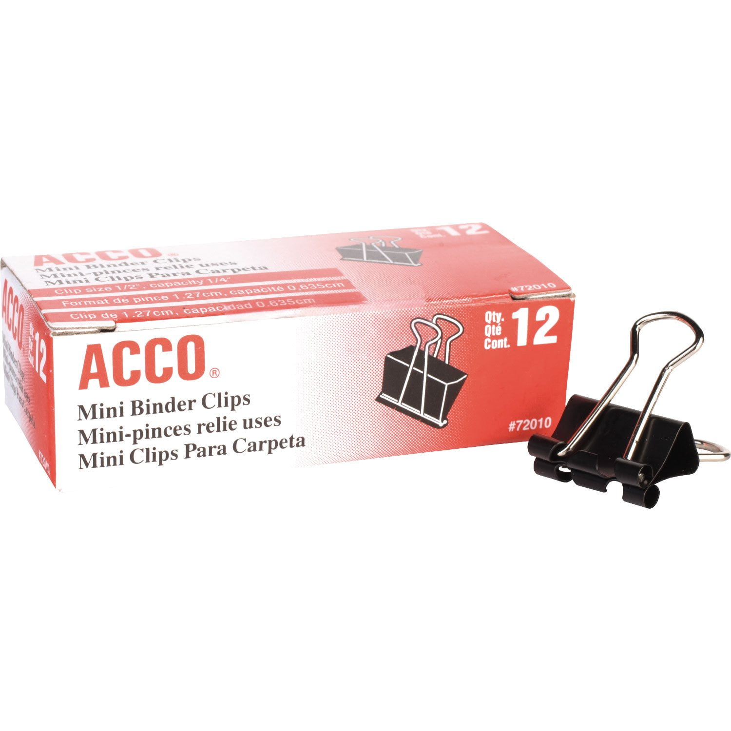 ACCO Binder Clips, Mini, Black/Silver, 12 Count - Samsclub.com