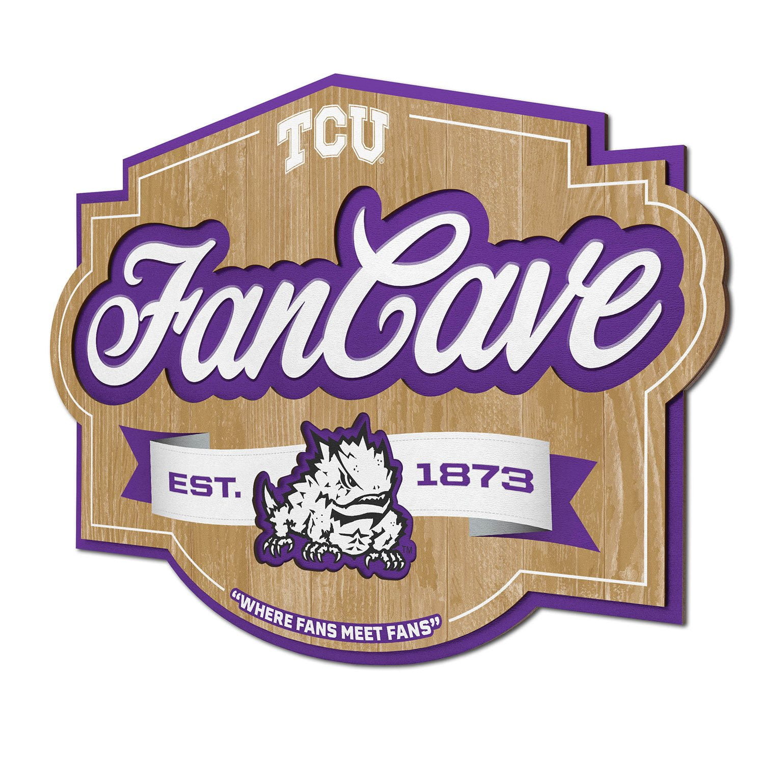 YouTheFan TCU Horned Frogs 17"x12.5" 3D Multi-Layered Fan Cave Sign ...