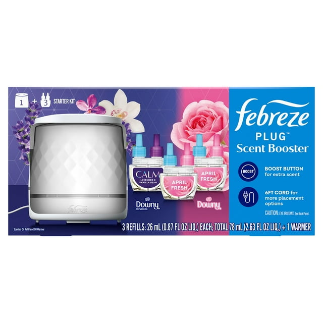 Febreze PLUG Scent Booster Kit, CALM Lavender + Vanilla Bean and April ...
