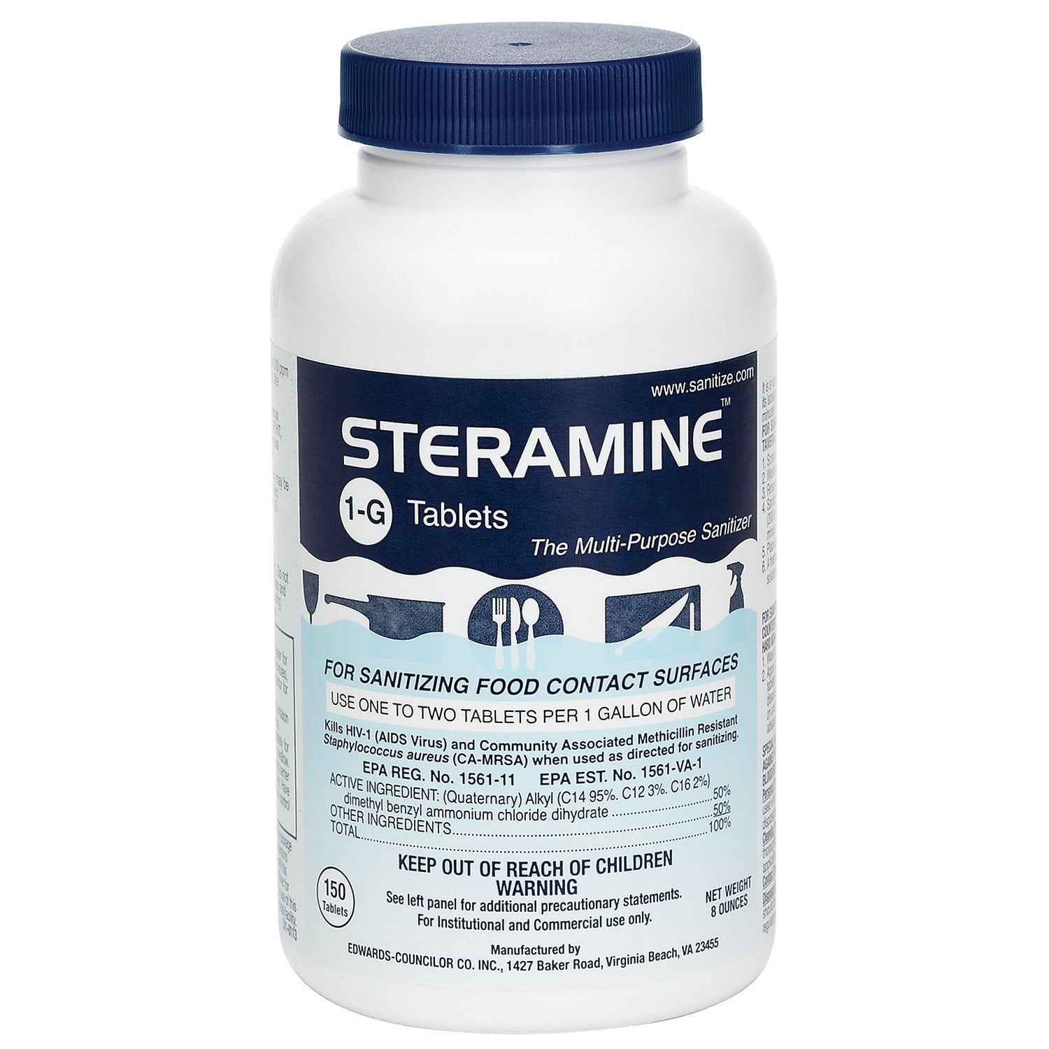 Steramine 1-G Tablets Multi-Purpose Sanitizer (150 tablets) - Samsclub.com