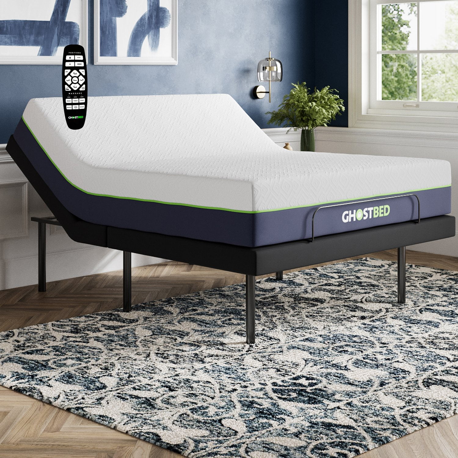 GhostBed Medium Hybrid Mattress and Adjustable Base Set - Samsclub.com