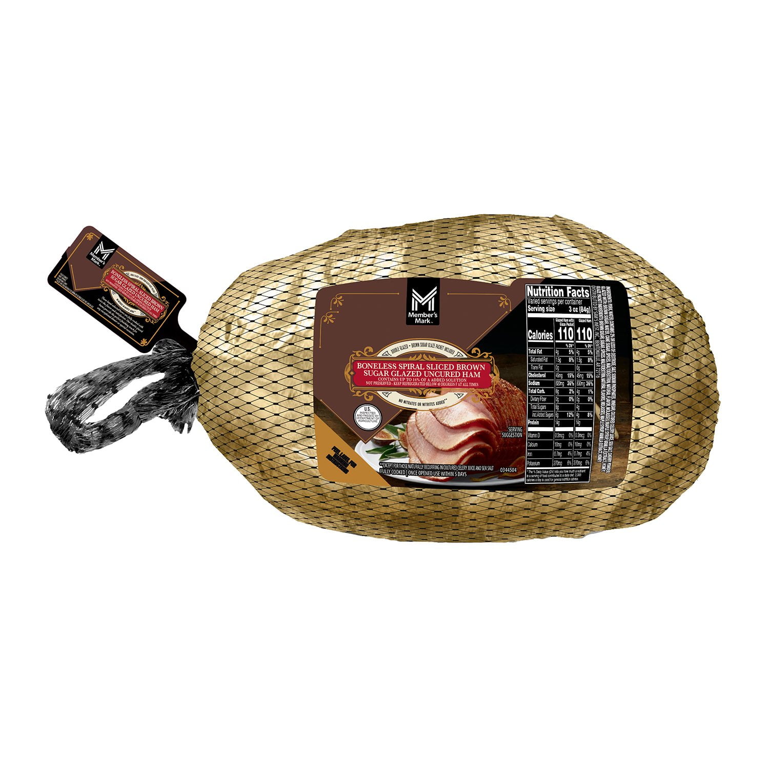 Member's Mark Boneless Spiral-Sliced Fully-Cooked Double-Glazed Uncured ...