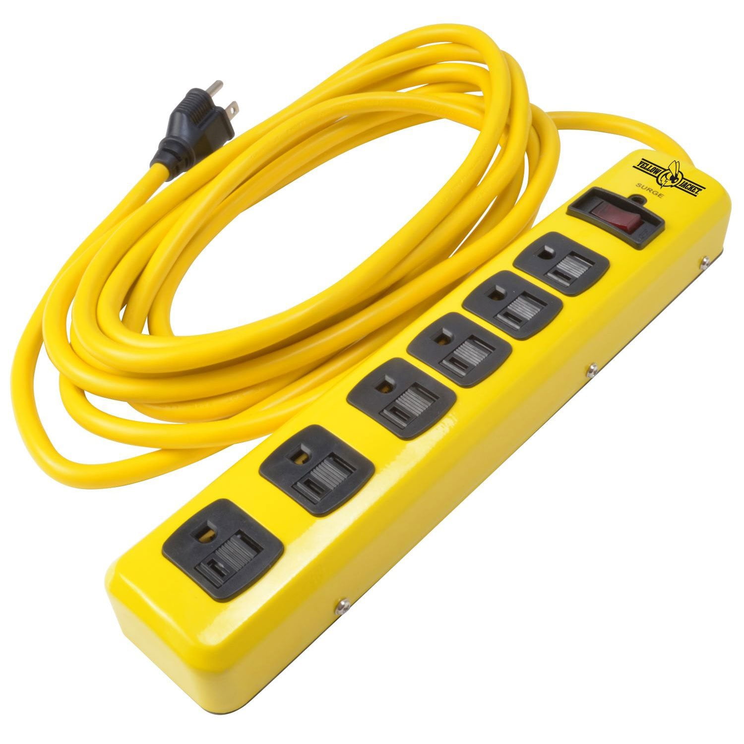 Yellow Jacket 15 ft. 6-Outlet 1,440-Joule Surge Protector Power Strip ...