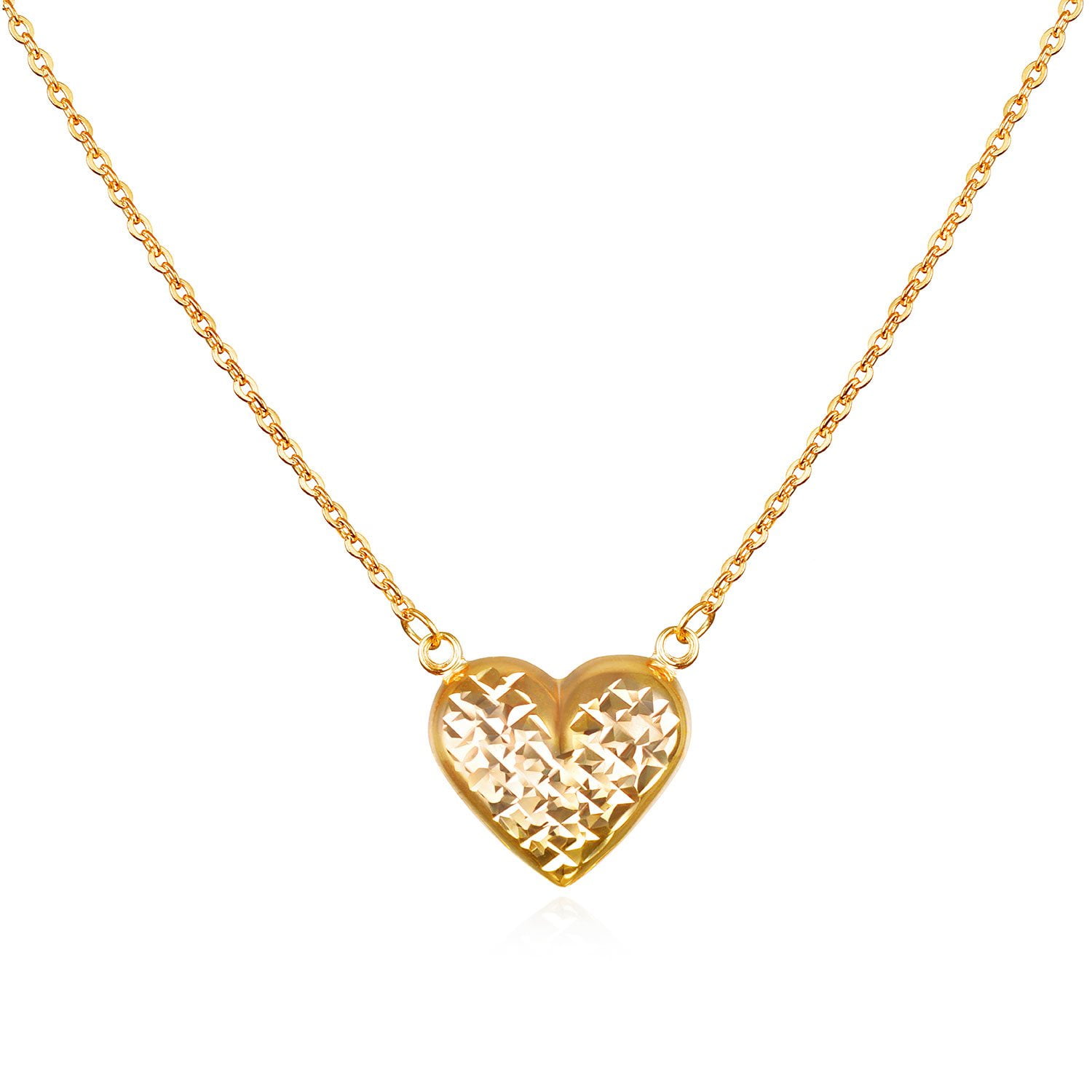 Reversible Heart Pendant Necklace in 14K Gold - Samsclub.com