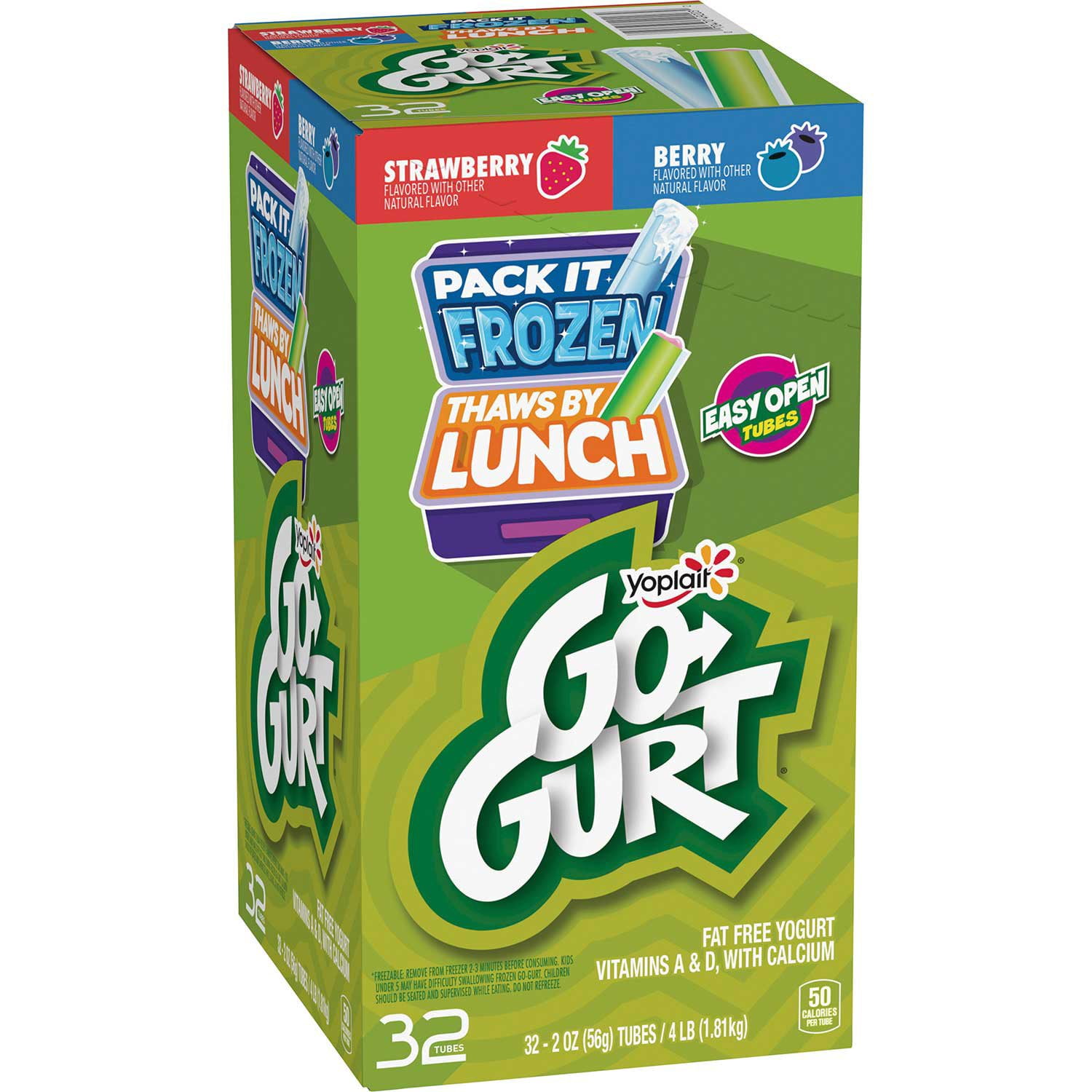 Yoplait Go-Gurt Kids Nonfat Yogurt Variety Pack, 2 oz., 32 ct ...