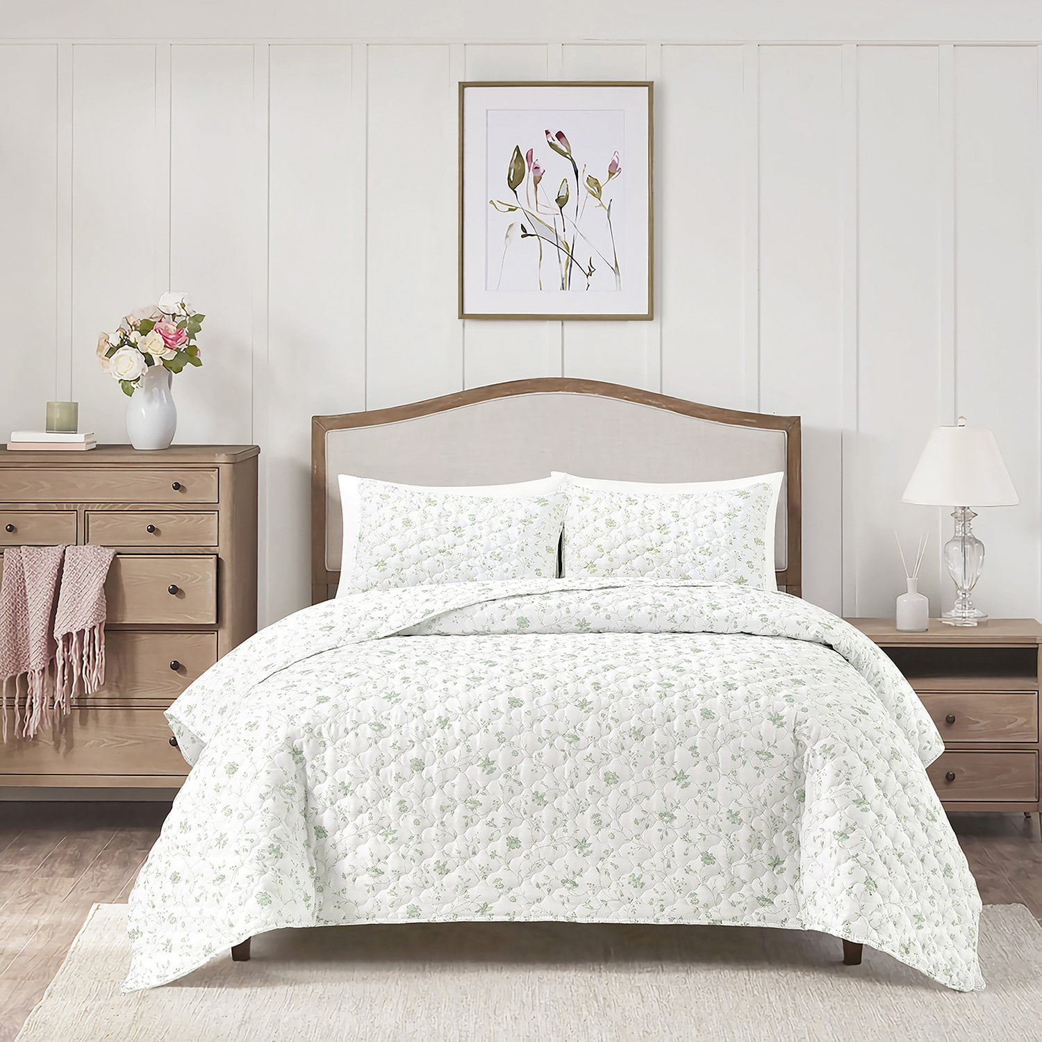 Laura Ashley 3-Piece Reversible Soft Quilt Set, Assorted Sizes ...