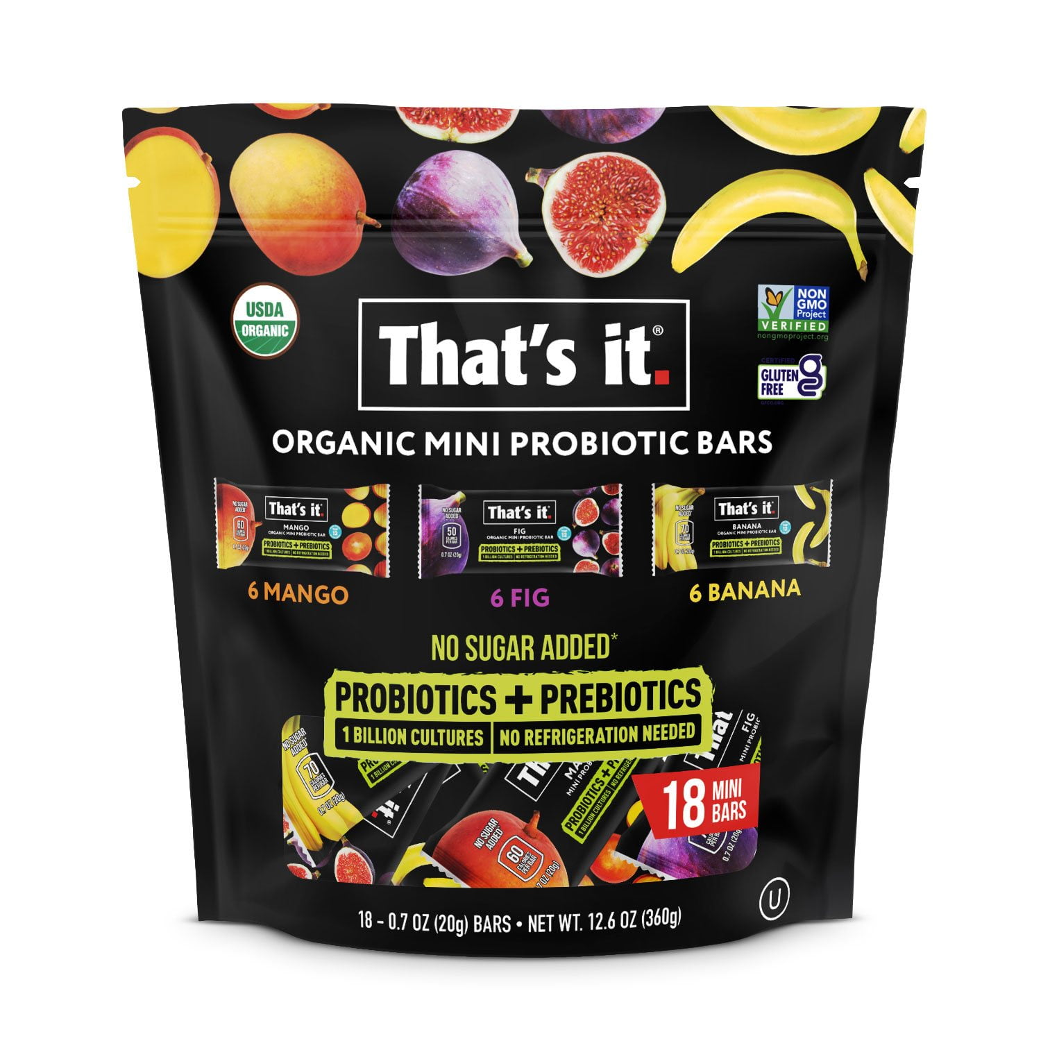 That's It Nutrition Probiotic Mini Bars, Variety Pack ( 18 pk ...