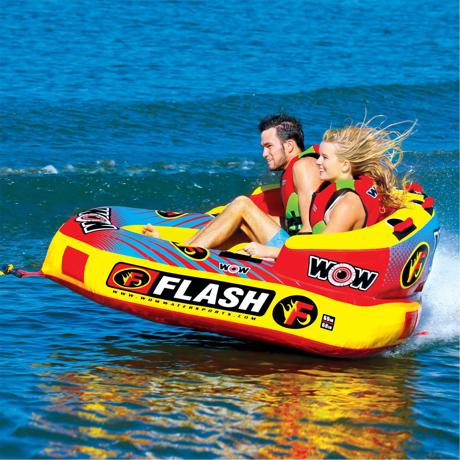 WOW Sports Flash Towable Cockpit Tube for Boating 1 to 2 Person ...