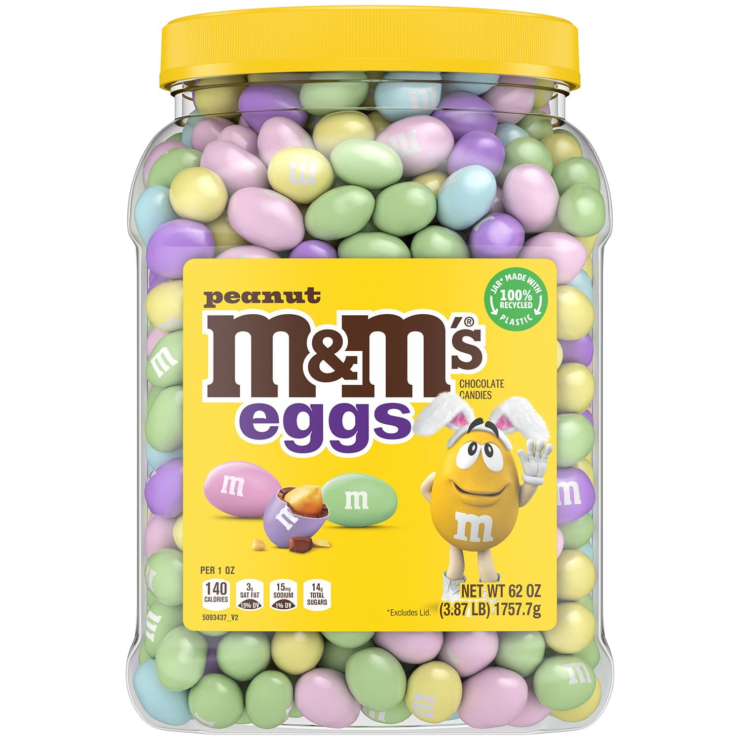 M&M'S Peanut Chocolate Pastel Easter Candy Jar 62 oz. - Samsclub.com
