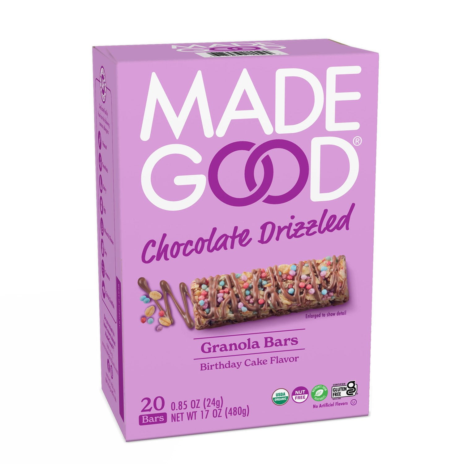 MadeGood Birthday Cake Drizzled Bars, 0.85 oz., 20 pk. - Samsclub.com