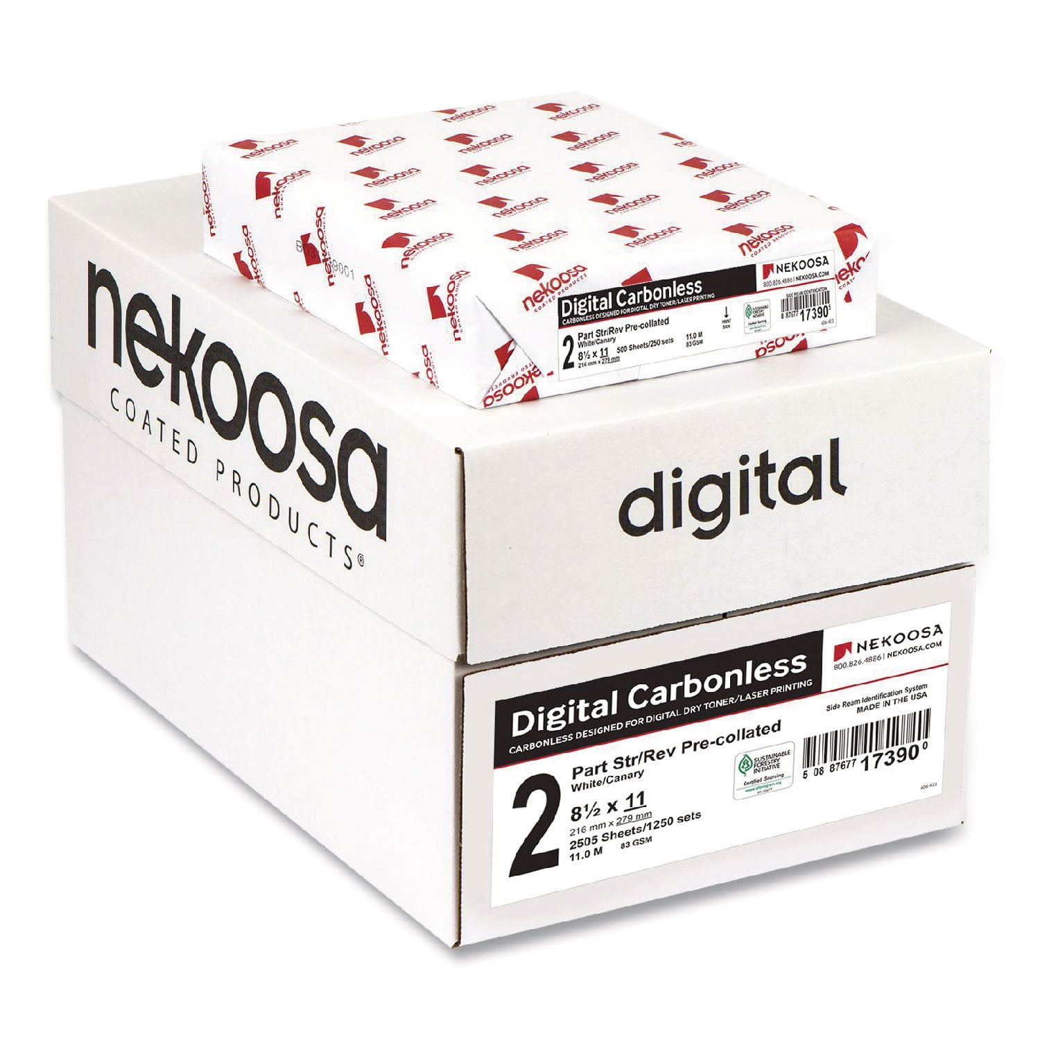 Nekoosa - Fast Pack Digital Carbonless Paper, 2-Part, Straight Sequence ...