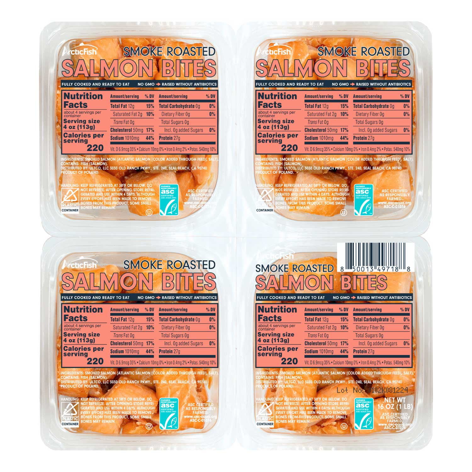 ArcticFish Farm Raised Smoke Roasted Salmon Bites, 16 oz. - Samsclub.com