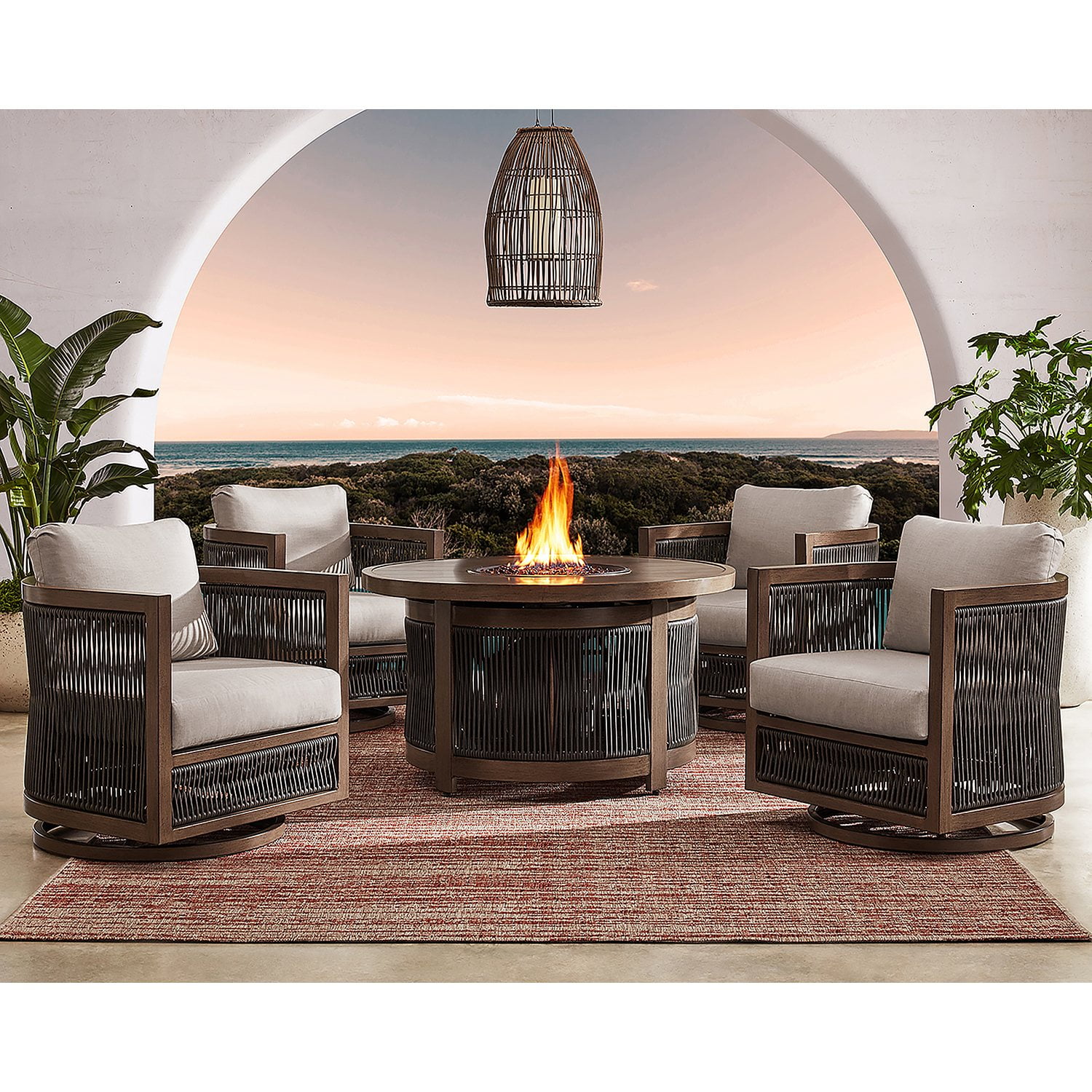 Member's Mark Ember Fire Chat Set with Sunbrella Fabric, 5pc - Samsclub.com