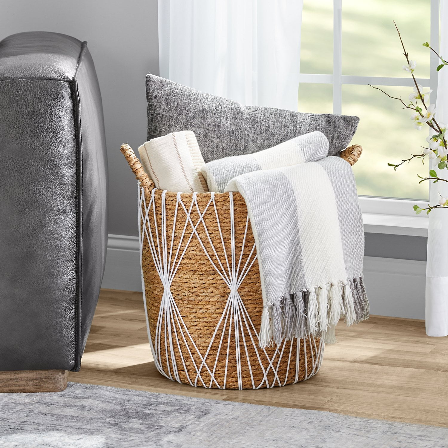 Member's Mark Decorative Woven Cattail Natural Basket - Samsclub.com