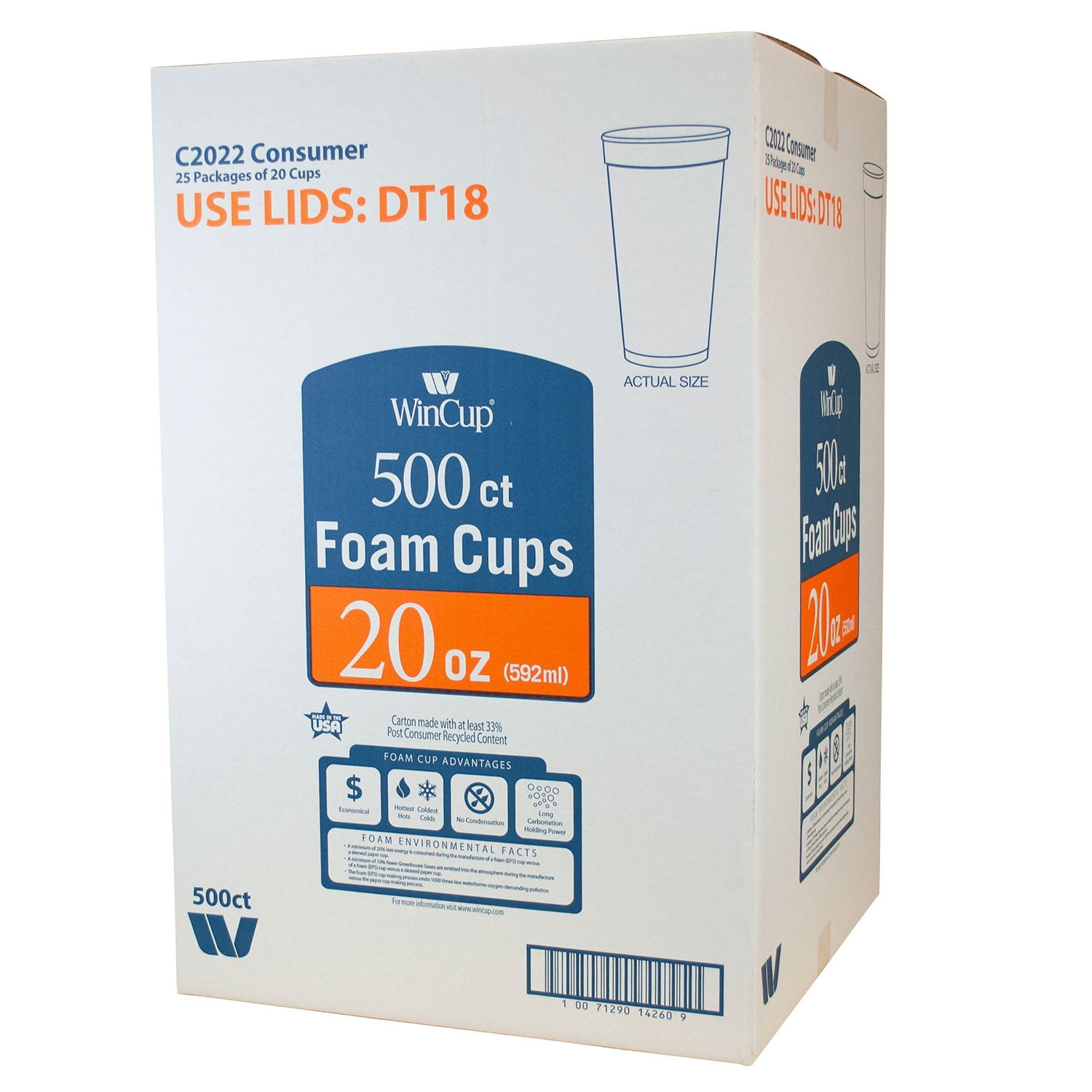 WinCup Foam Drink Cups, White, Choose Size - Samsclub.com