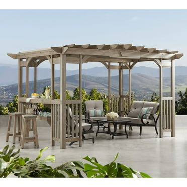 Backyard Discovery 14' x 10' Delray Cedar Pergola with PowerPort ...