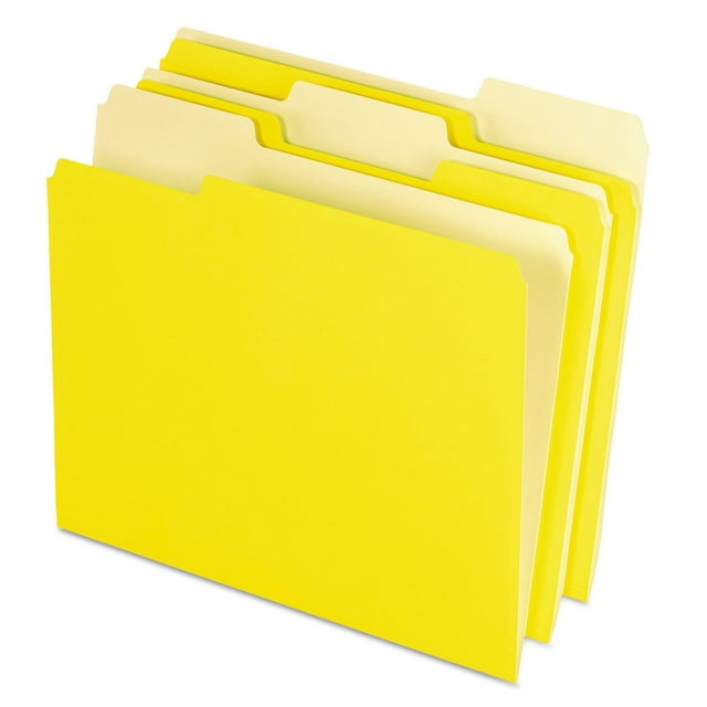 Pendaflex® Colored File Folders 1/3 Assorted Cut Top Tab, Yellow/Light ...