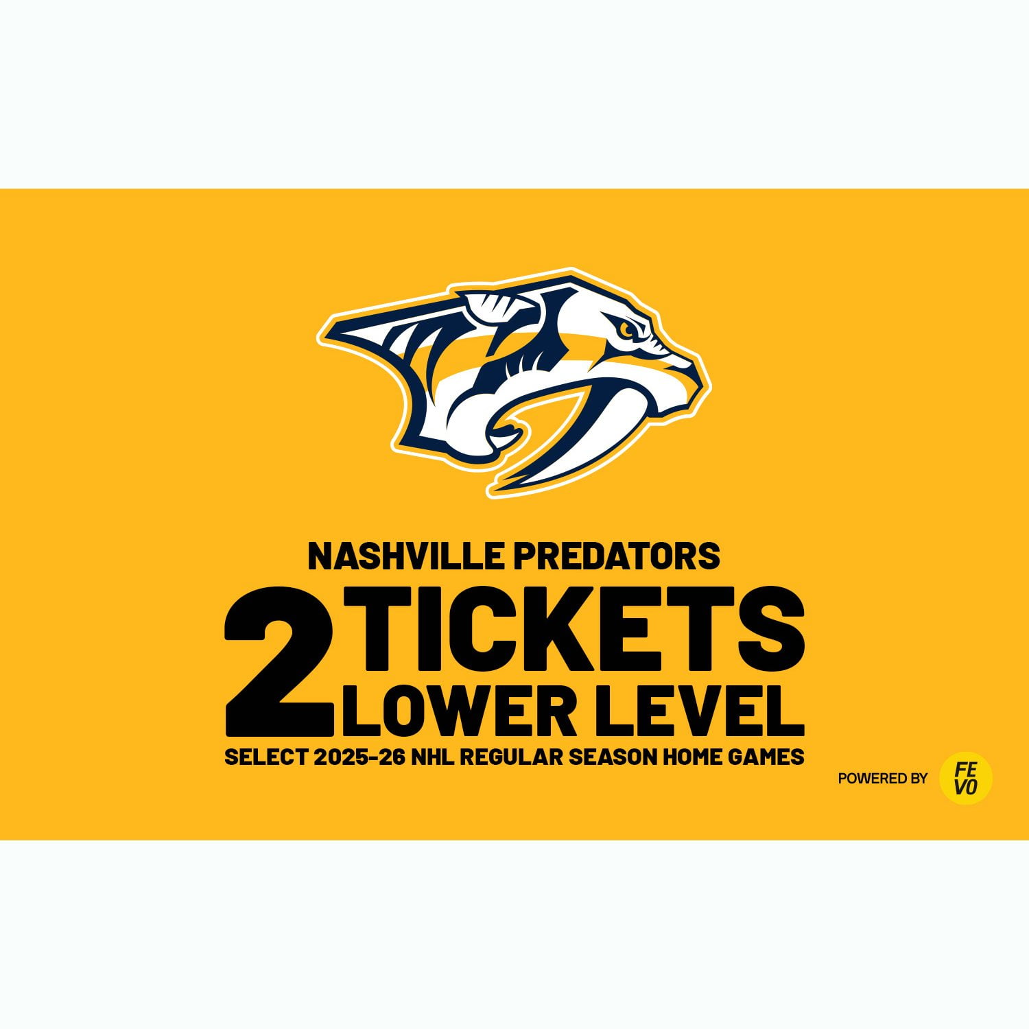 NHL Nashville Predators, Two (2) Lower Level Tickets eVoucher ...