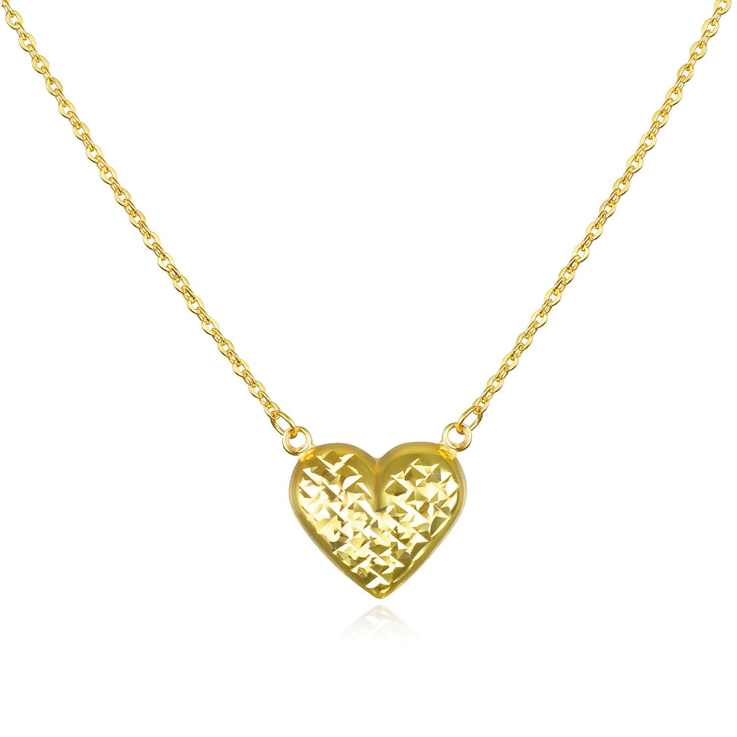 Reversible Heart Pendant Necklace in 14K Gold - Samsclub.com