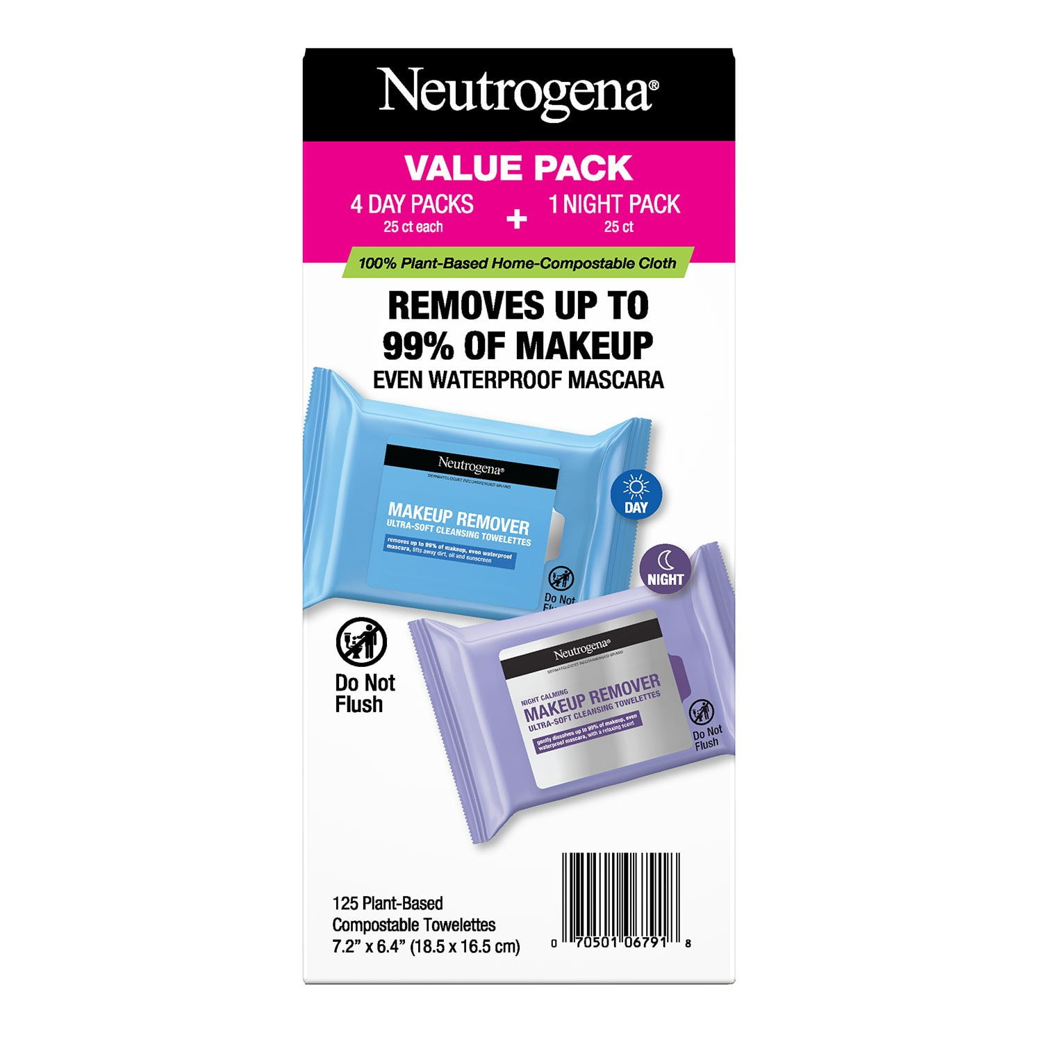 Neutrogena Makeup Remover & Night Calming Cleansing Towelettes, 25 ct ...