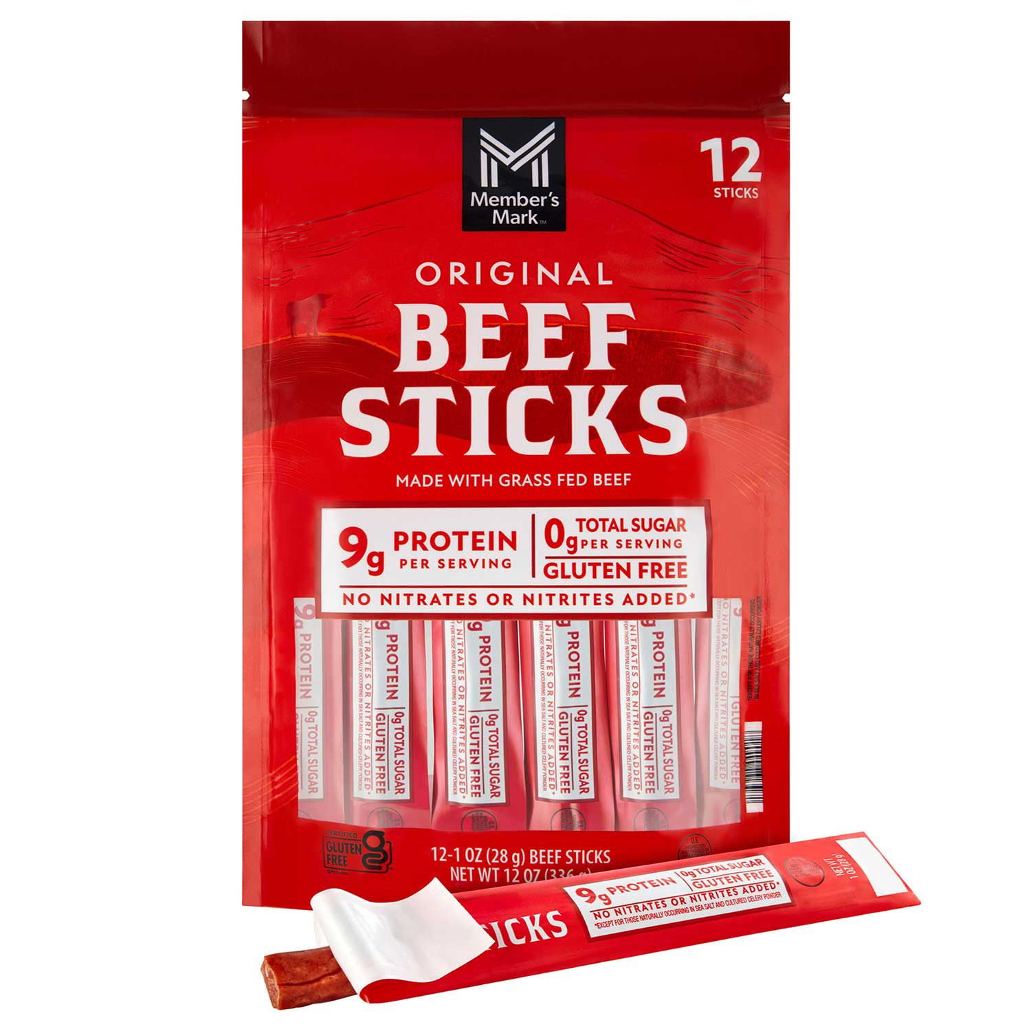 Member's Mark Original Grassfed Beef Snack Sticks 1 oz., 12 pk ...