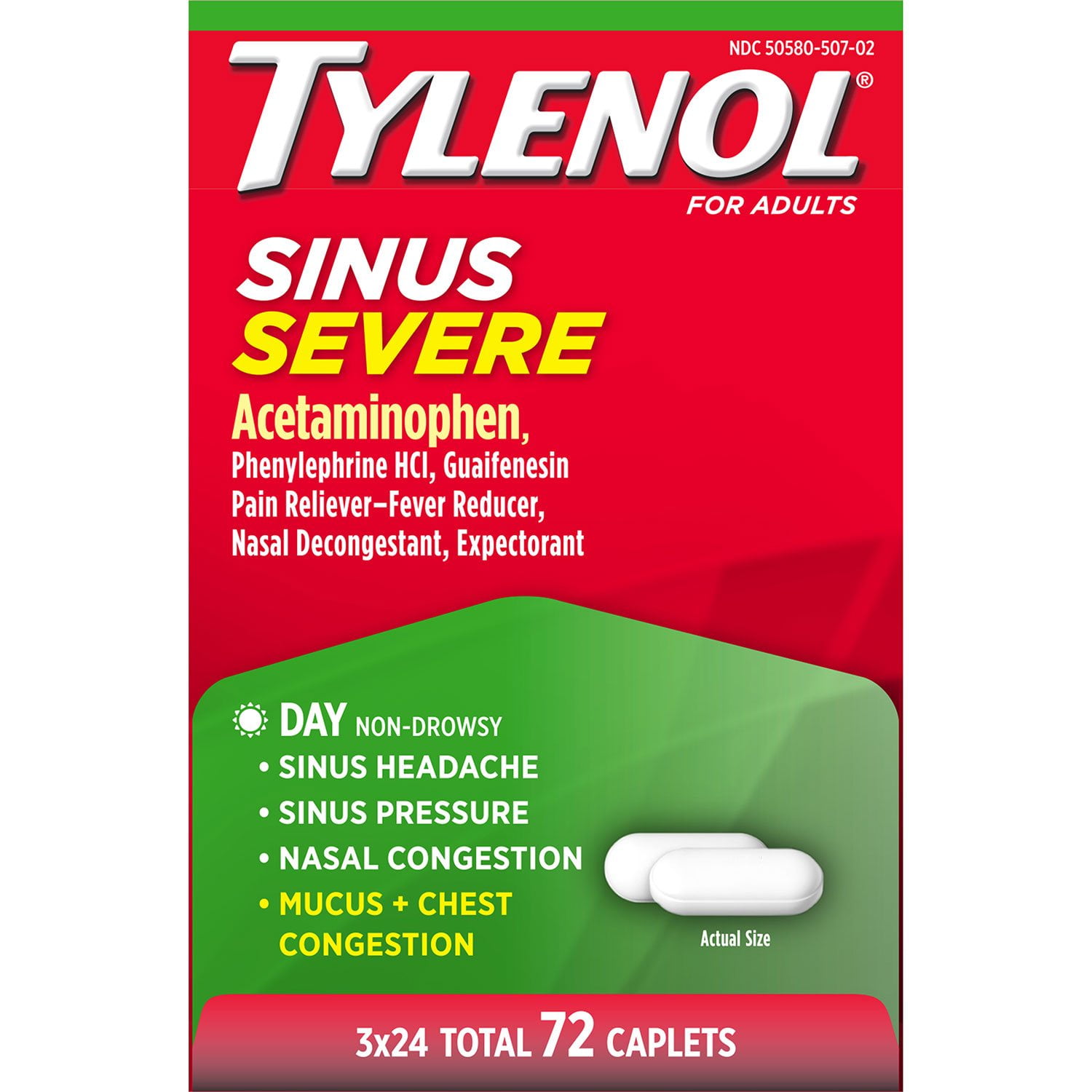 Tylenol Sinus Severe Daytime Caplets, 24 ct., 3pk. - Samsclub.com