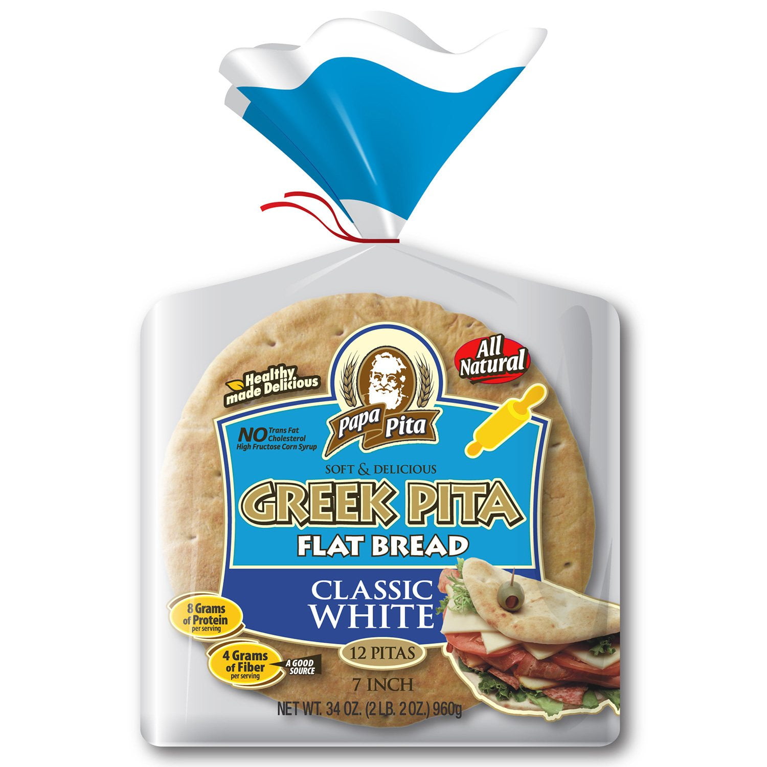 Papa Pita Greek Pita Wheat, 7" 12 ct., 28 oz. - Samsclub.com
