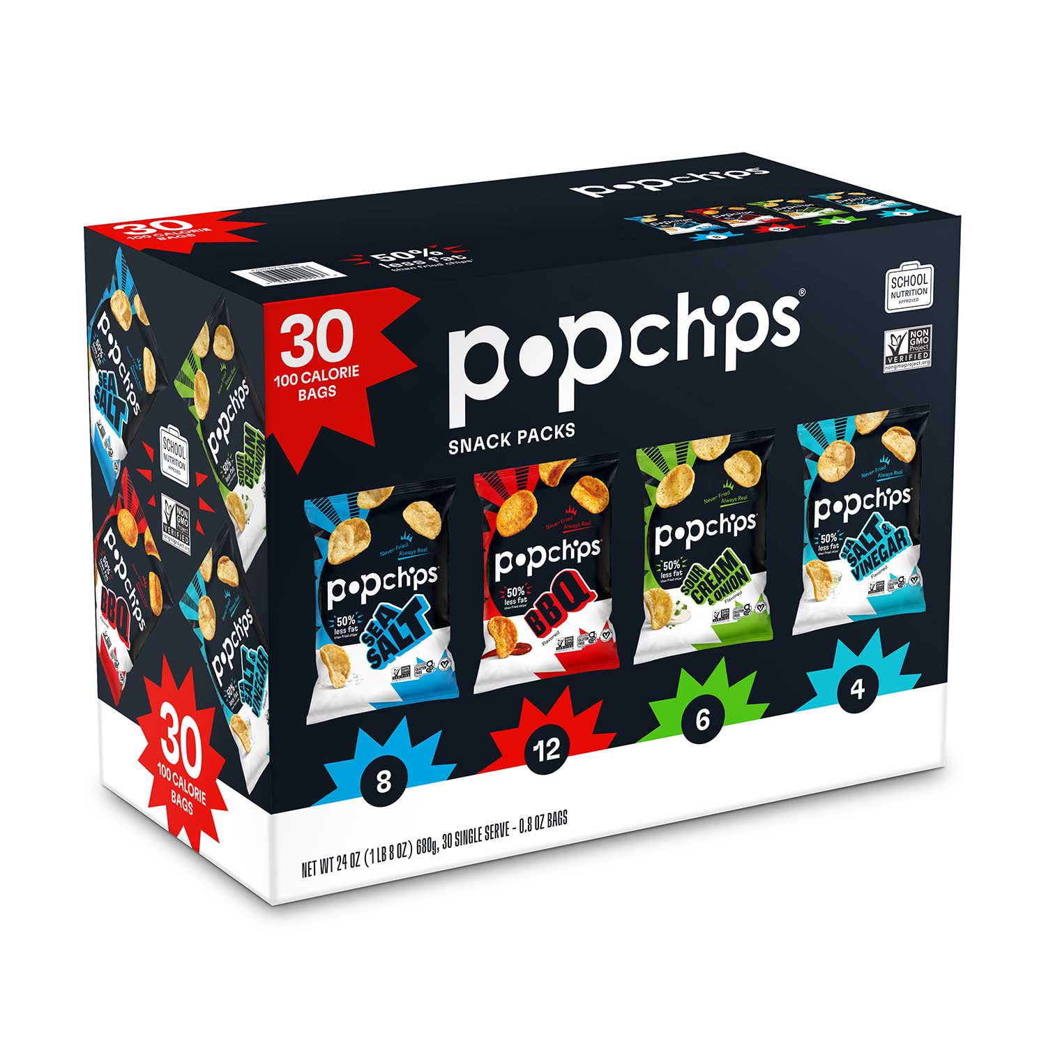 Popchips Variety Pack Chips, 0.8 oz., 30 pk. - Samsclub.com