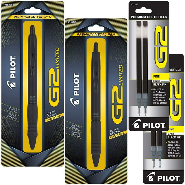 Pilot G2 Limited Premium Retractable Gel Ink Pen Bundle, Fine Point, 0. ...