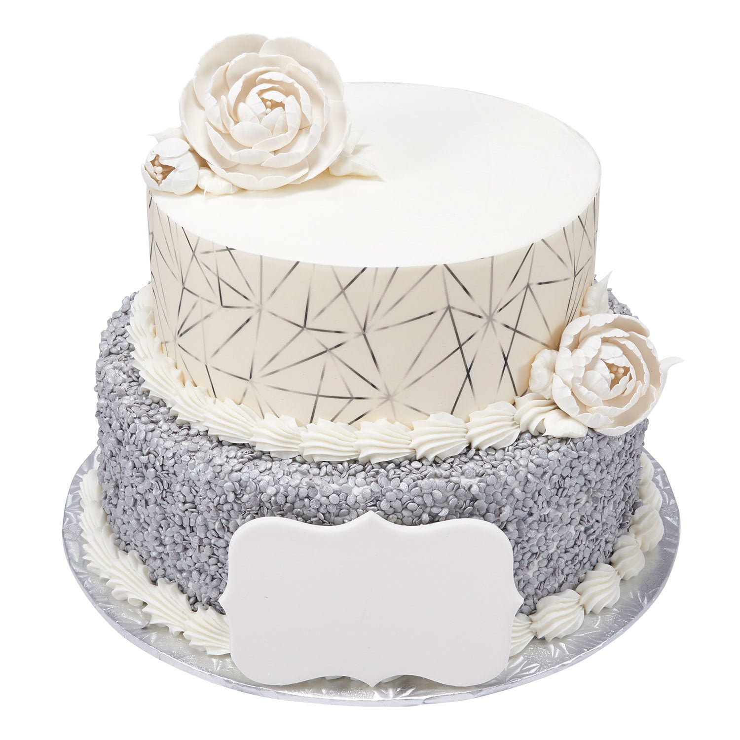 Shimmering Elegance Two-Tier Cake, Silver - Samsclub.com