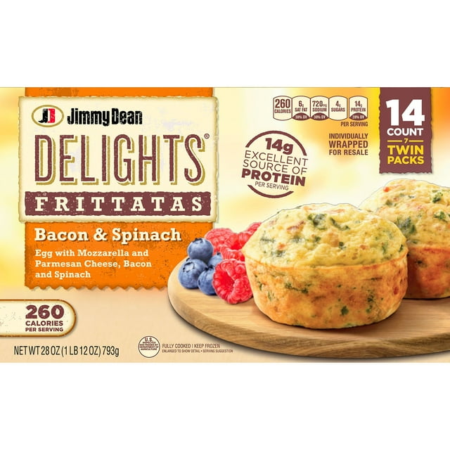 Jimmy Dean Delights Bacon and Spinach Frittatas, Frozen (7 twin packs ...