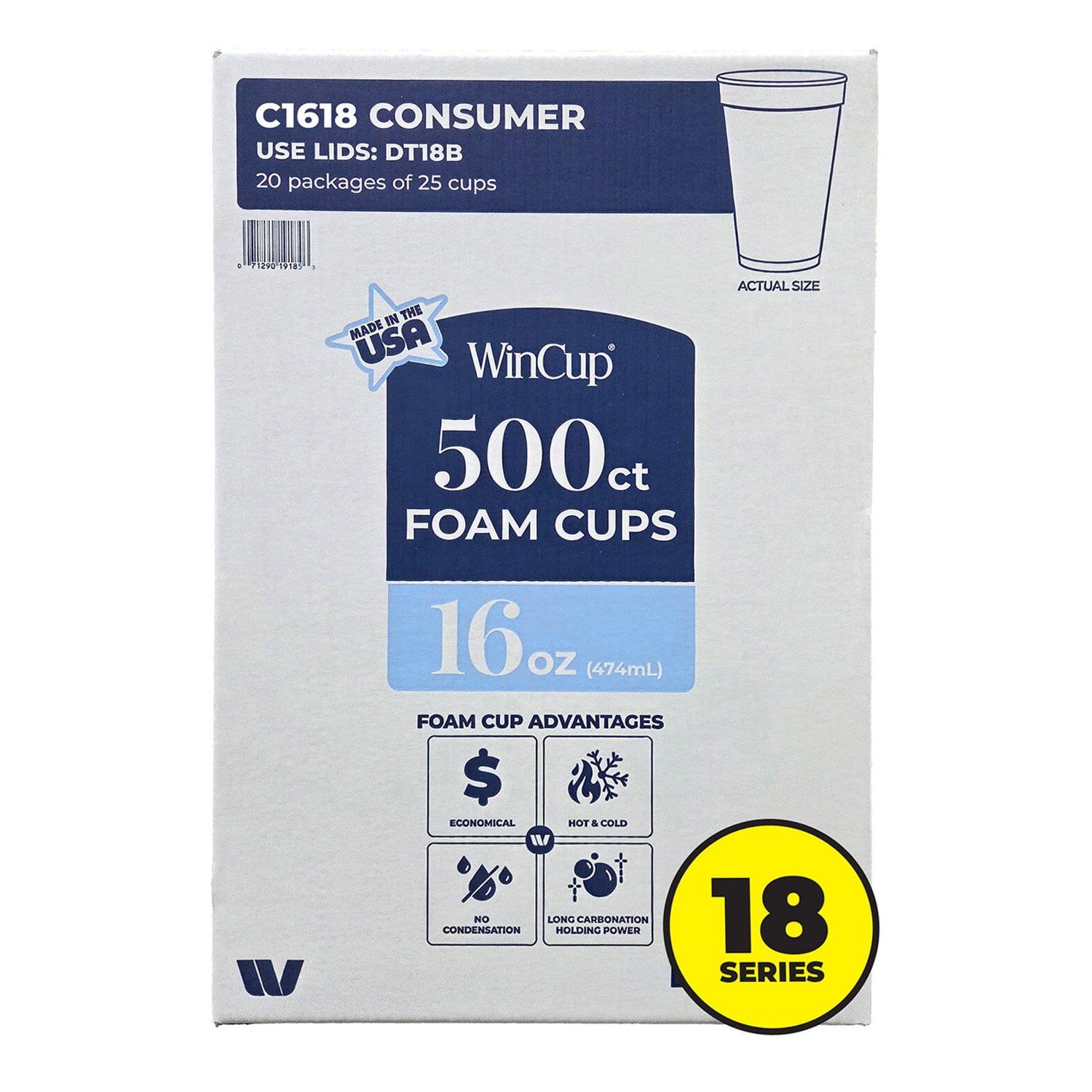 WinCup Foam Drink Cups 18 Series, White, Multi ct. - Samsclub.com