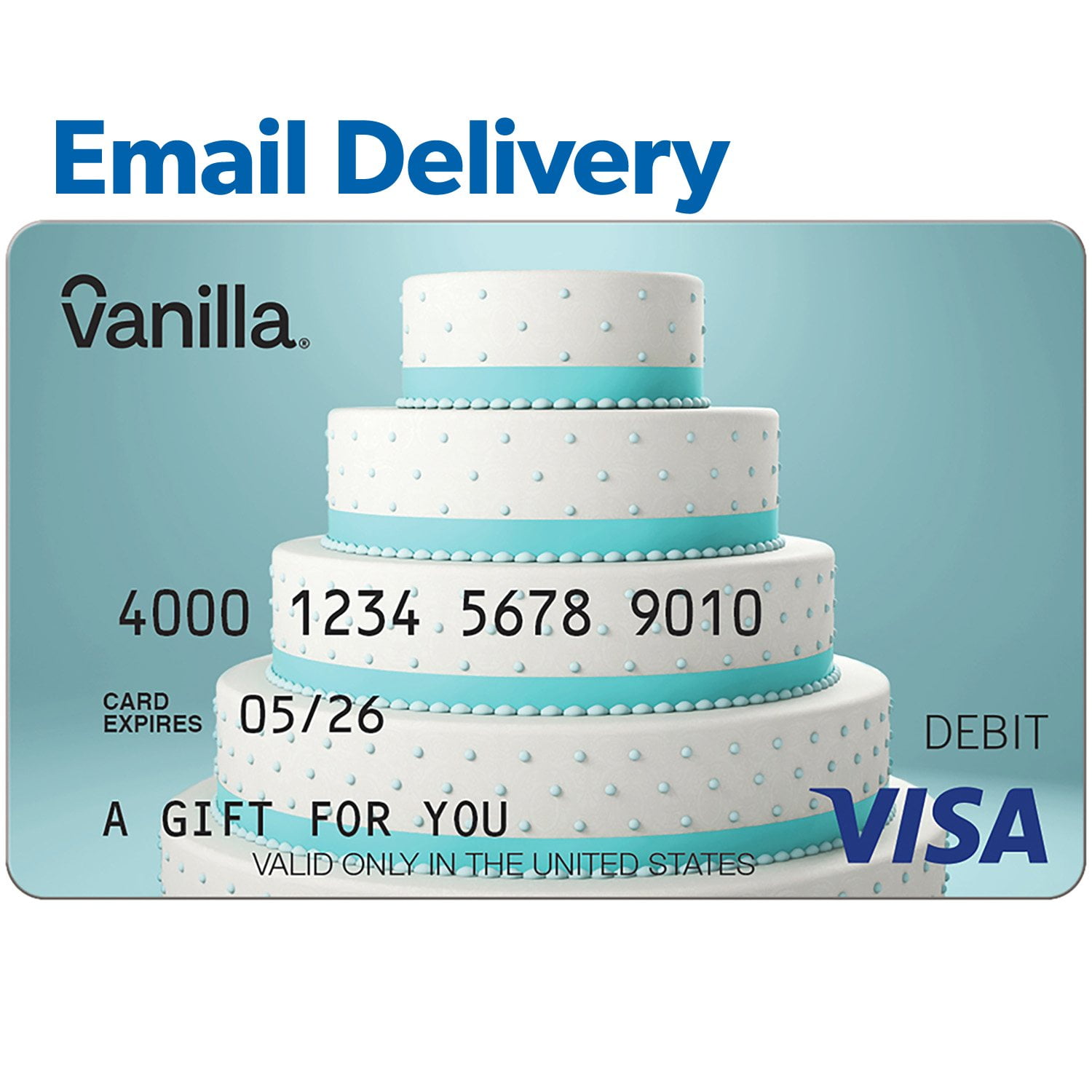 Vanilla Visa Blue Cake Email Delivery Gift Card, Various Amounts ...
