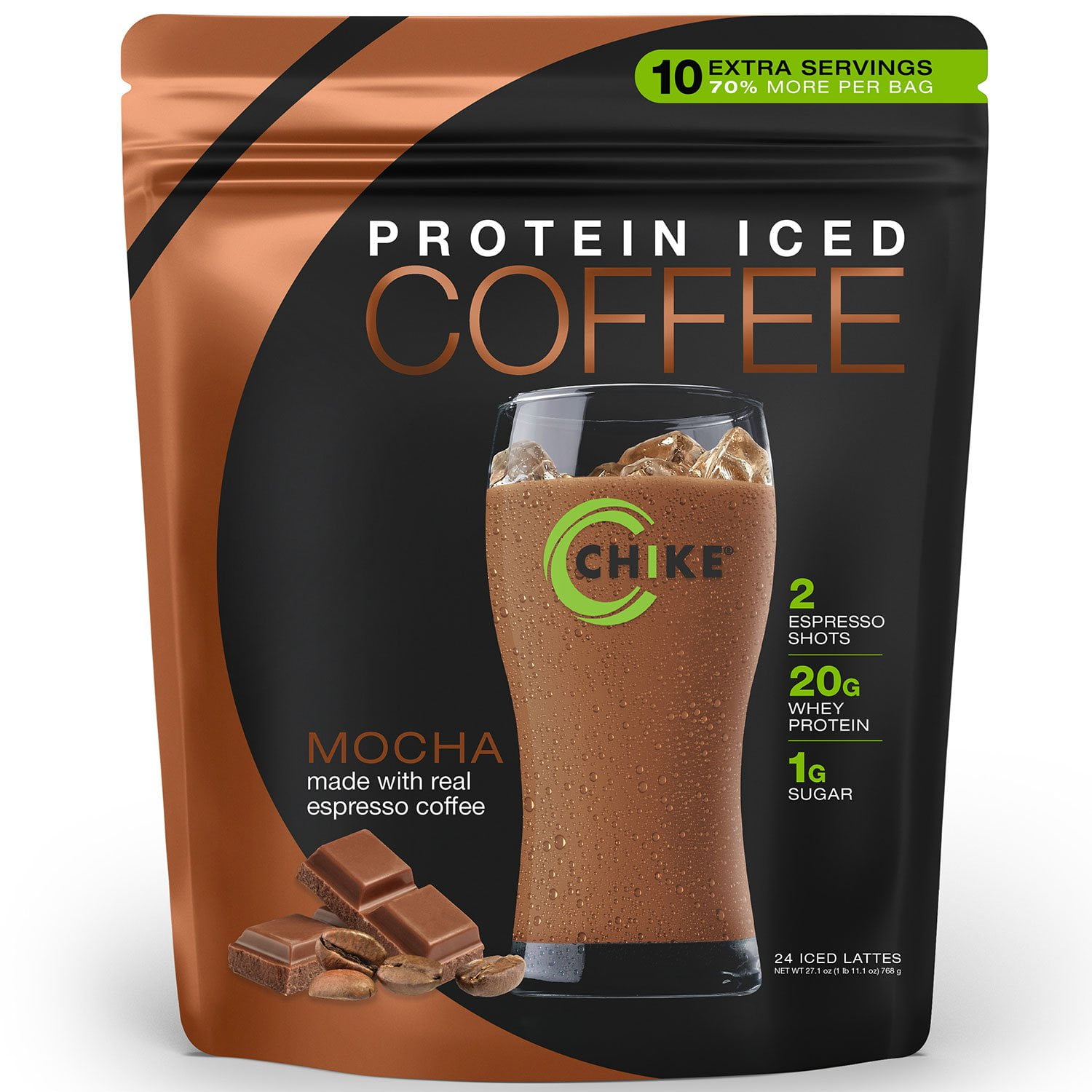 Chike Iced Coffee 20g Whey Protein Powder, Mocha 27.1 oz. - Samsclub.com