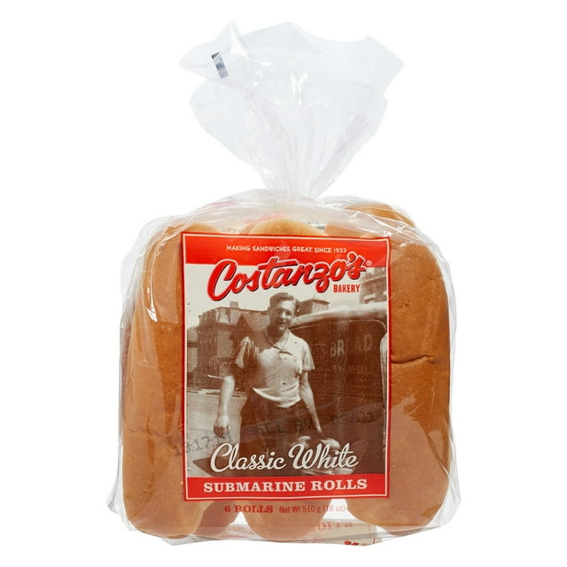 Costanzo's Bakery, Classic White Submarine Rolls, 6 ct. - Samsclub.com